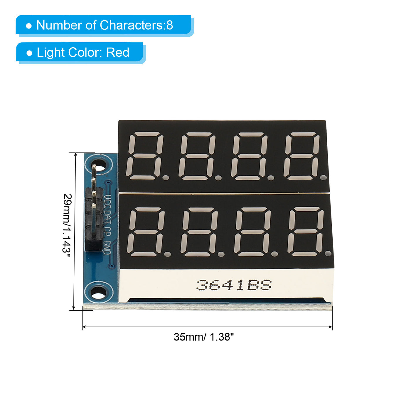 0.36" 8 Digit LED Display Module, 2 Pcs 5V 7 Segment Common Anode LED ...