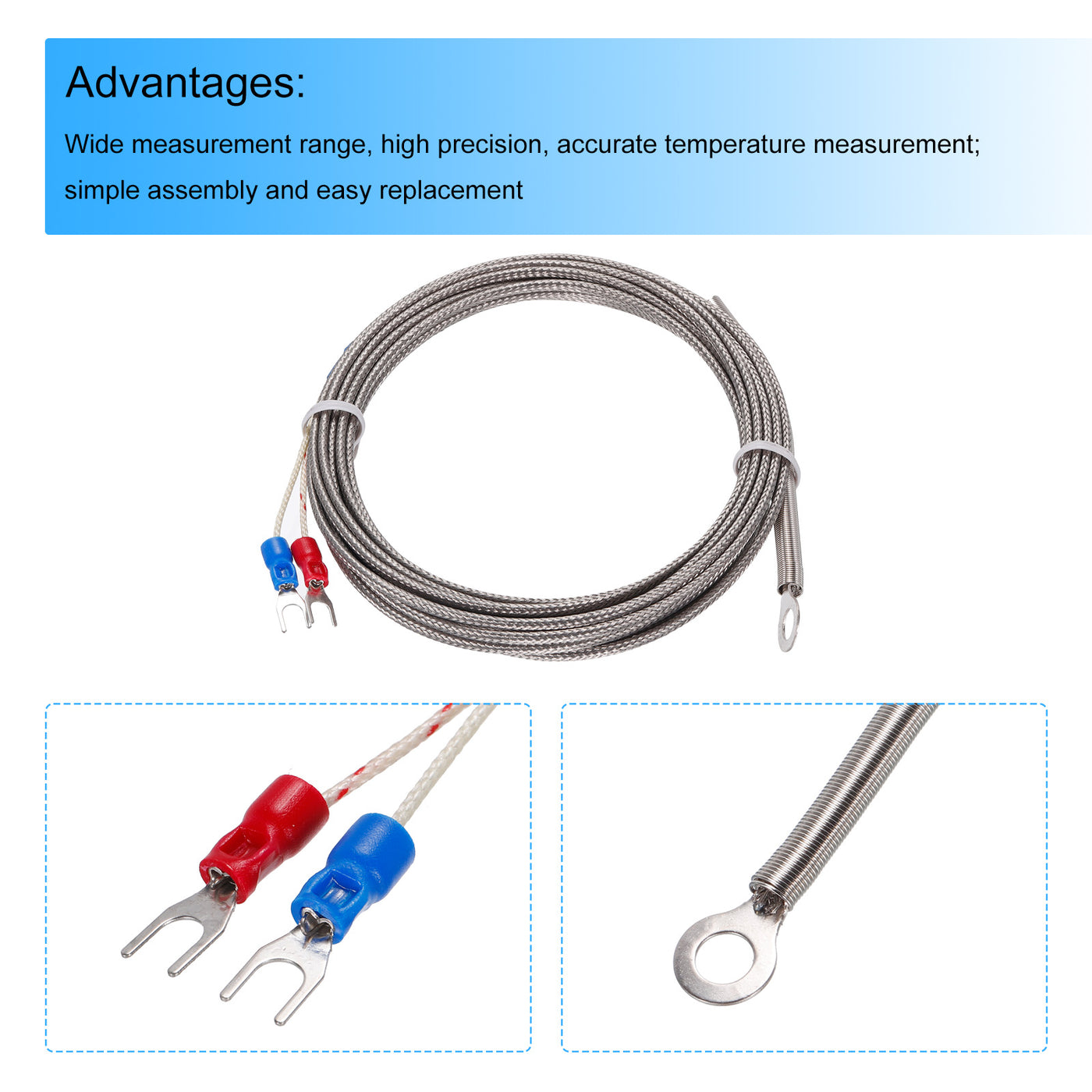 K Type Thermocouple Temperature Sensor 6mm Ring High Temperature Probe ...