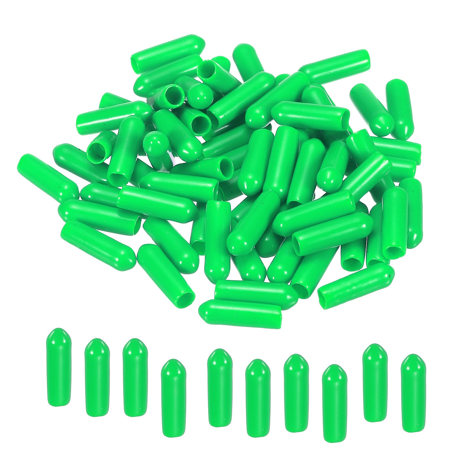 100pcs 4mm Rubber End Caps Cover PVC Vinyl Screw Thread Protector Round ...