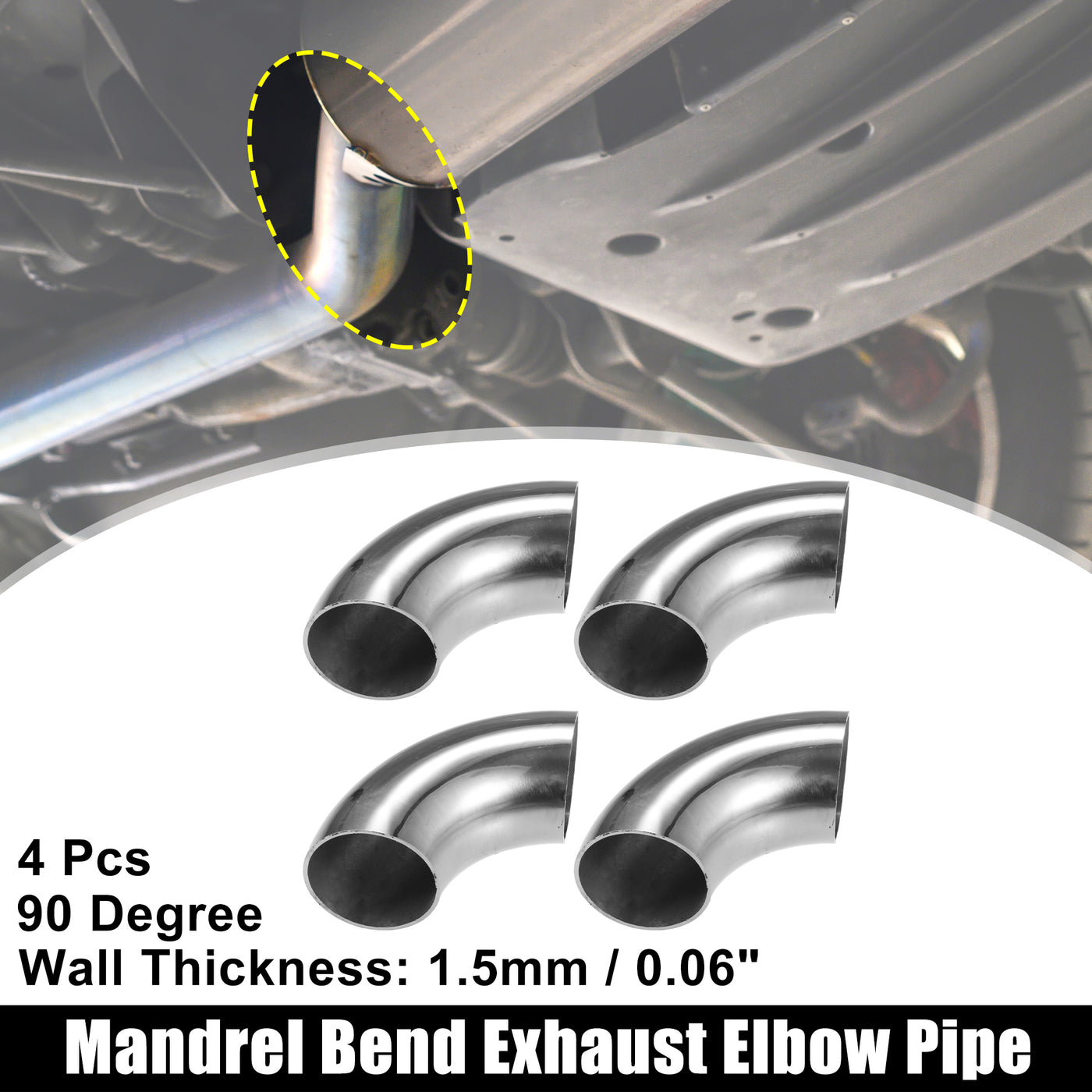 4pcs 90 Degree Mandrel Bend Elbow SS304 Stainless Steel Bend Tube ...