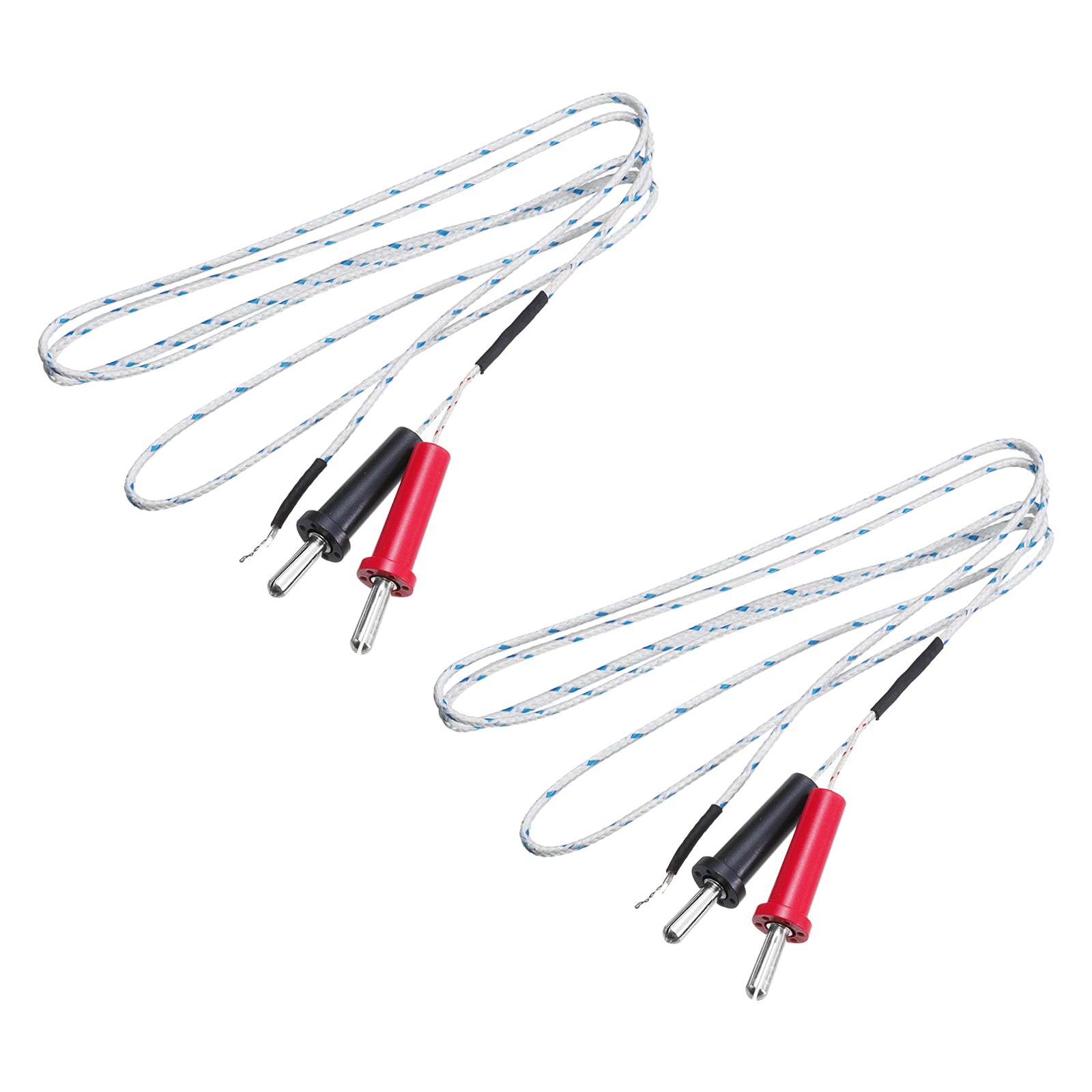 2pcs Banana Plug Male to Male Multimeter Cable Fiberglass 3.3ft Banana ...