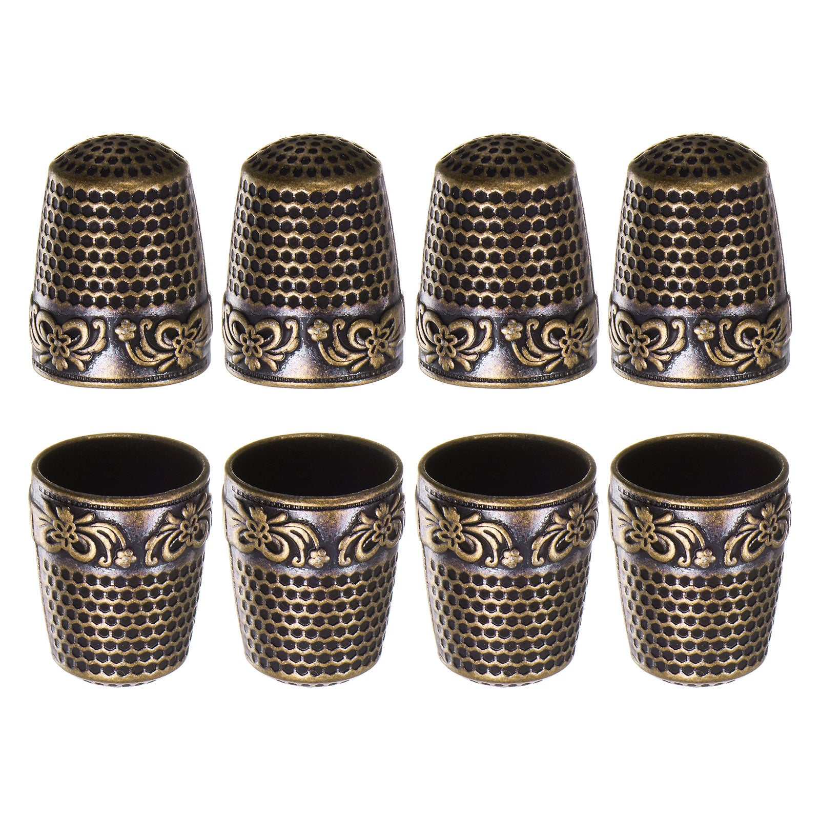 8pcs Sewing Thimble Copper Sewing Thimble Finger Protector, Bronze ...