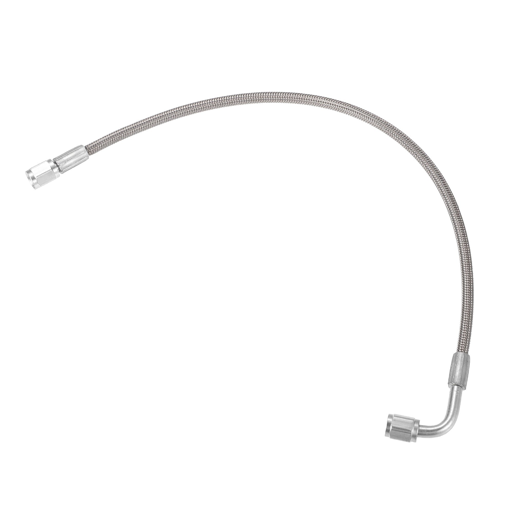 AN3 Braided Steel Turbo Oil Feed Line 90 Degree to Straight Hose End ...