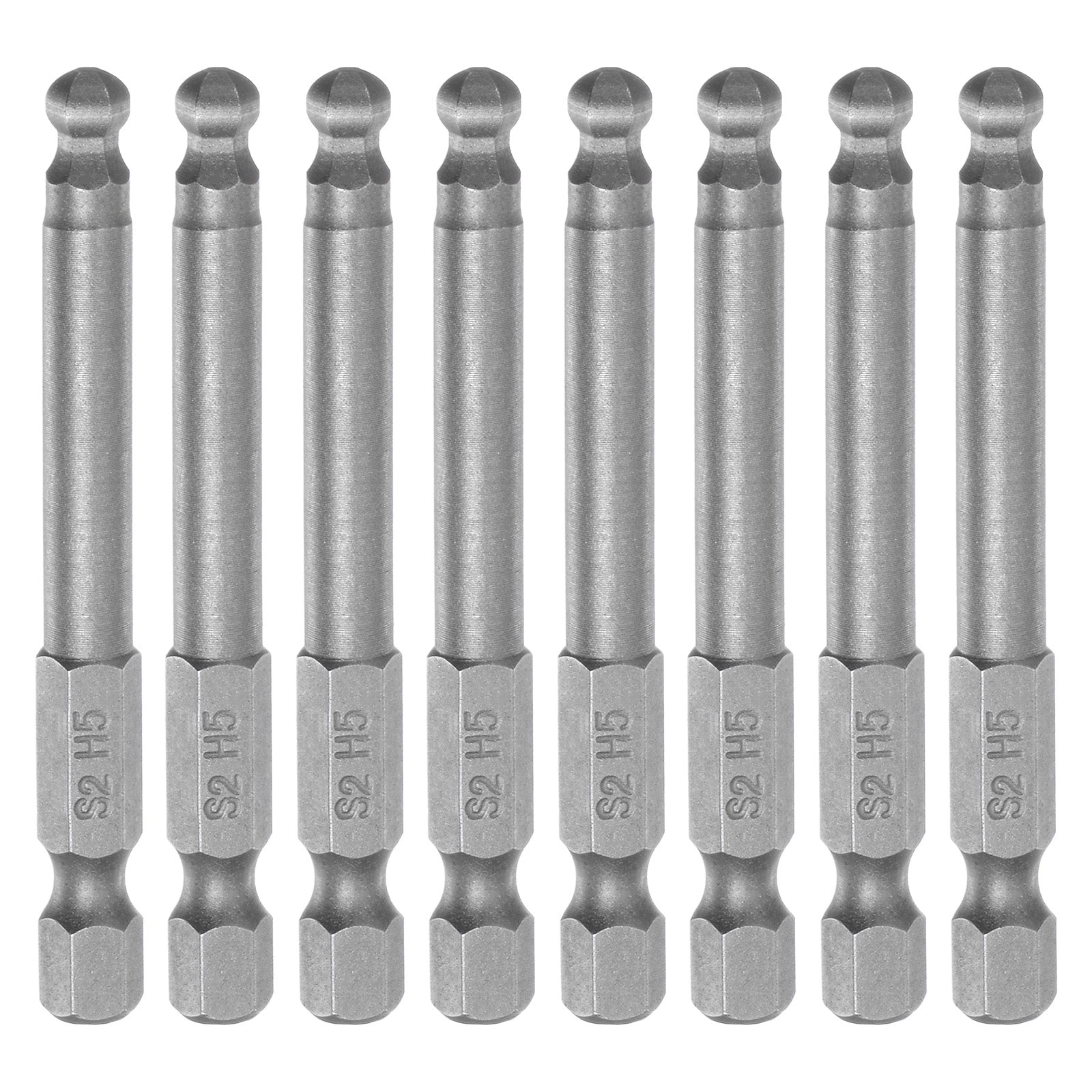 8Pcs Ball End Hex Head Wrench Screwdriver Bit H5 1/4" Hex Shank 2.5 ...