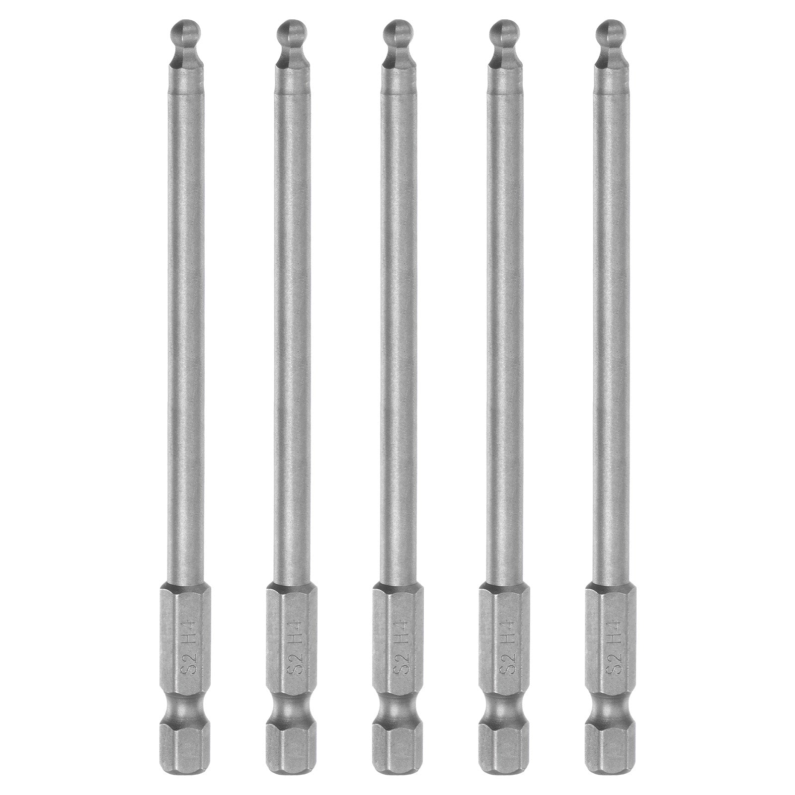 5Pcs Ball End Hex Head Wrench Screwdriver Bit H4 1/4" Hex Shank 4" Long ...