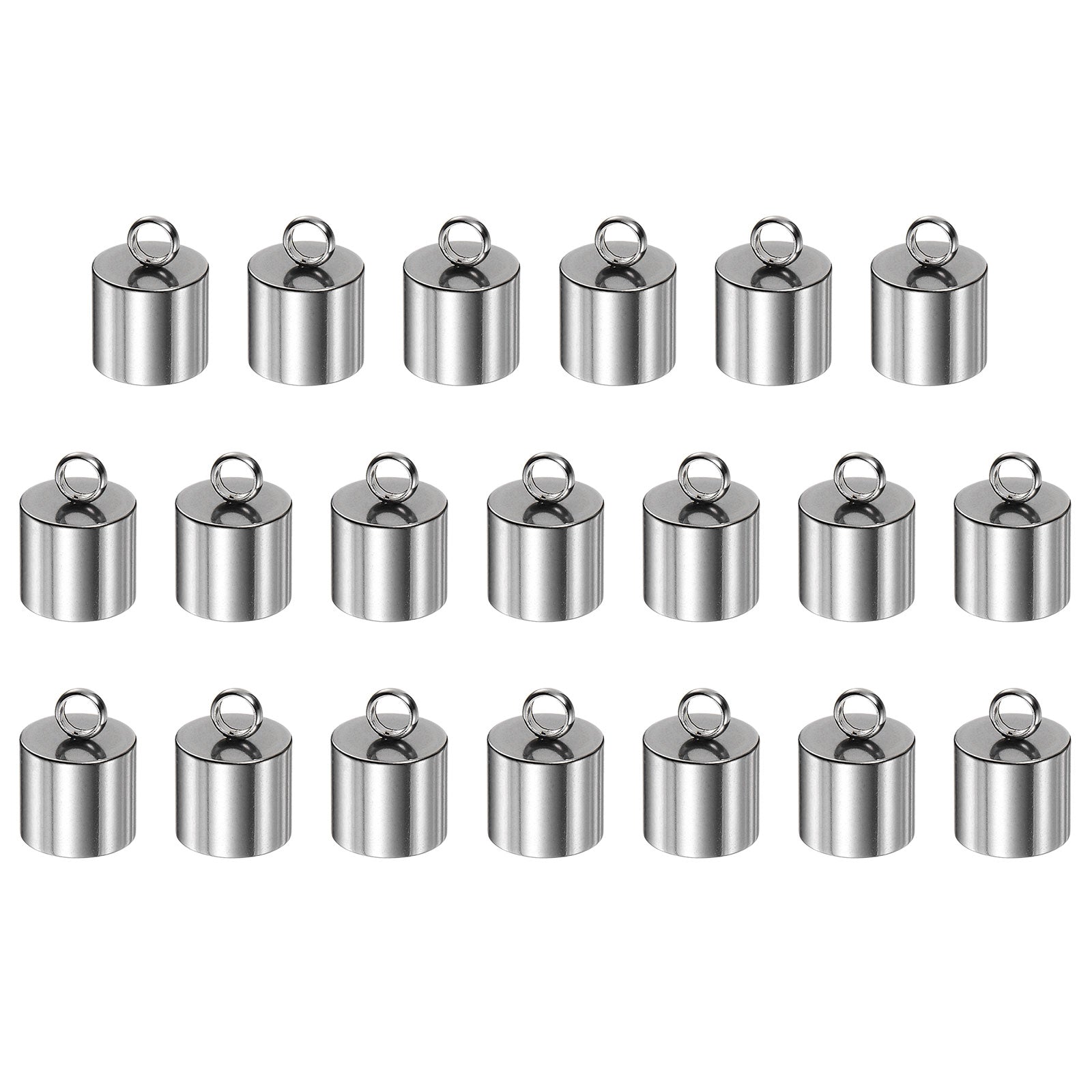 20Pcs Cord End Cap 10mm ID Stainless Steel Barrel End Caps for DIY ...