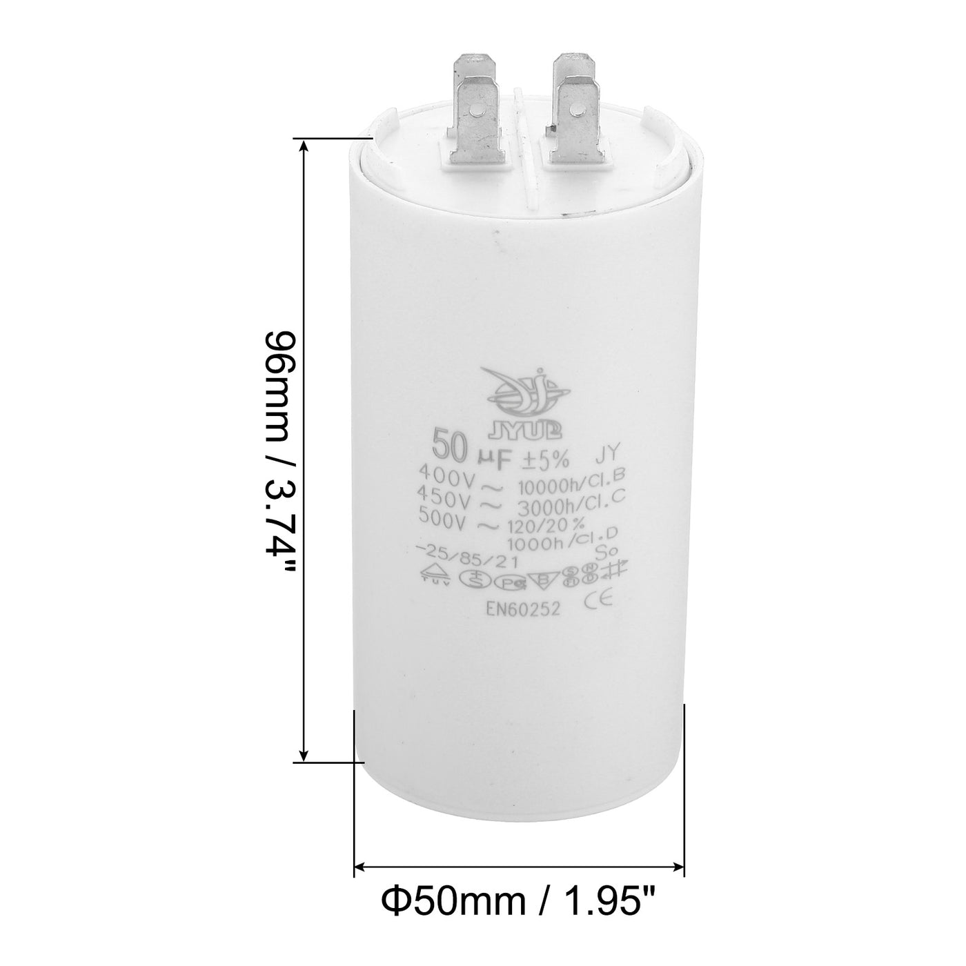 CBB60 50uf Run Capacitor,AC450V 4Pin Double Insert for Motor Star ...