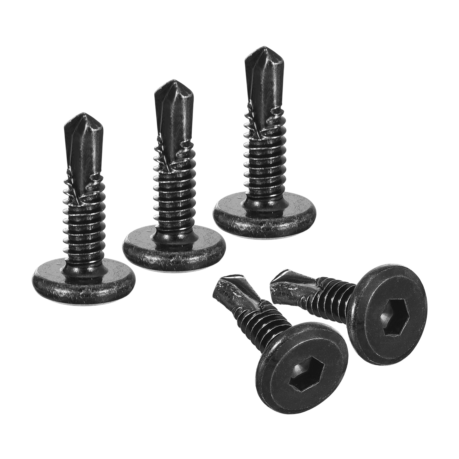 Uxcell Hex Socket Self Tapping Screws, #10 x 3/4" 410 Stainless Steel ...