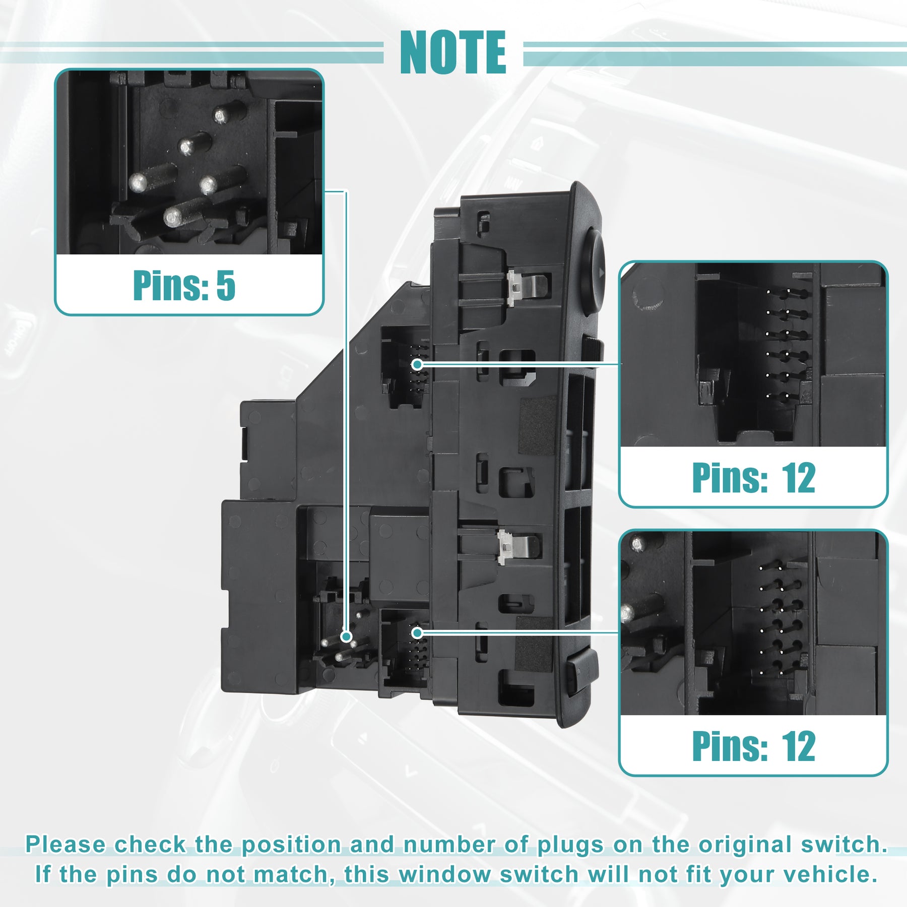 Front Left Driver Side Master Power Window Switch Fit for BMW X5 E53 3 ...