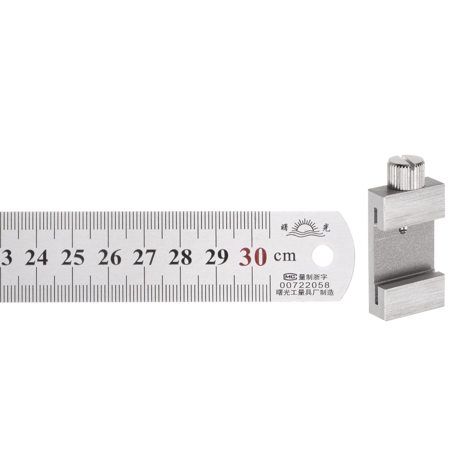 Stainless Steel Ruler with 27mm Scriber Block 12" Metric Inch Ruler ...