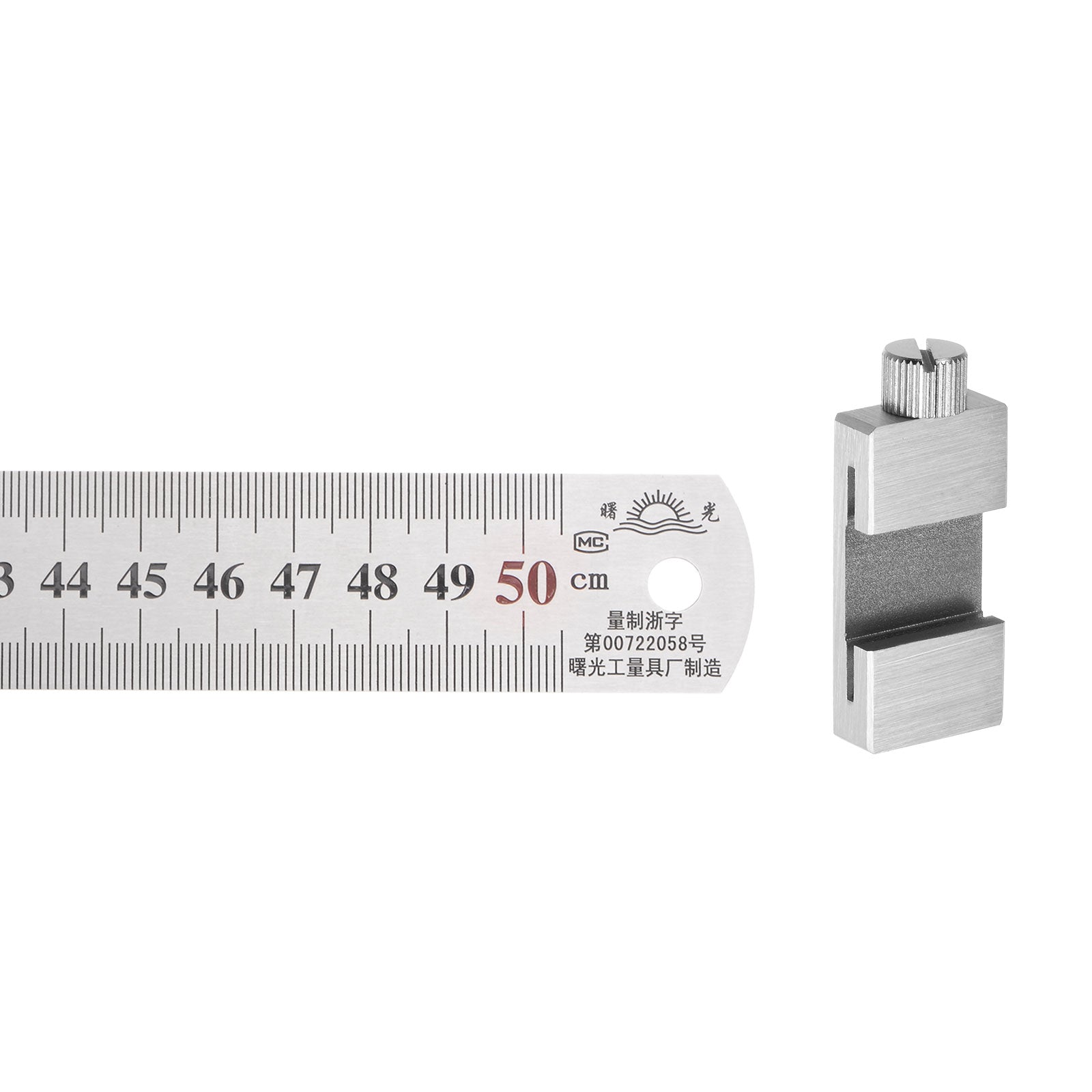 Stainless Steel Ruler with 30mm Scriber Block 20" Metric Inch Ruler ...