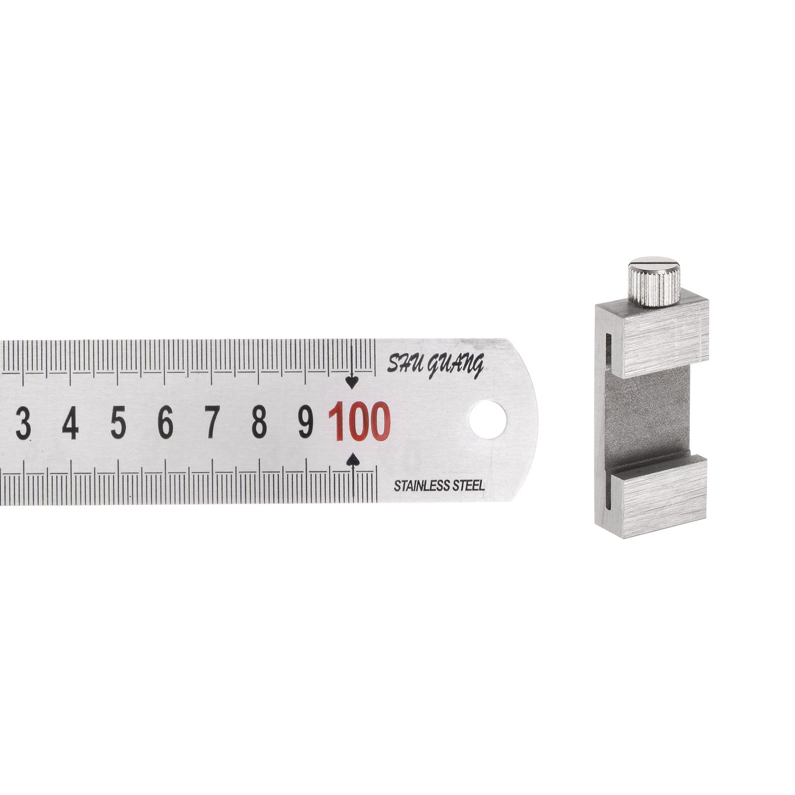 Stainless Steel Ruler with 36mm Scriber Block 40" Metric Inch Ruler ...