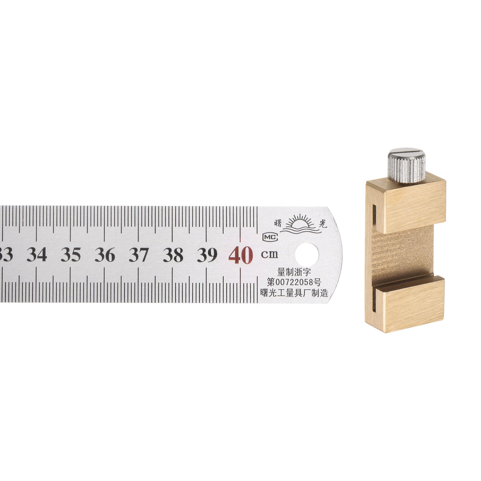 Stainless Steel Ruler with 30mm Scriber Block 18" Metric Inch Ruler ...