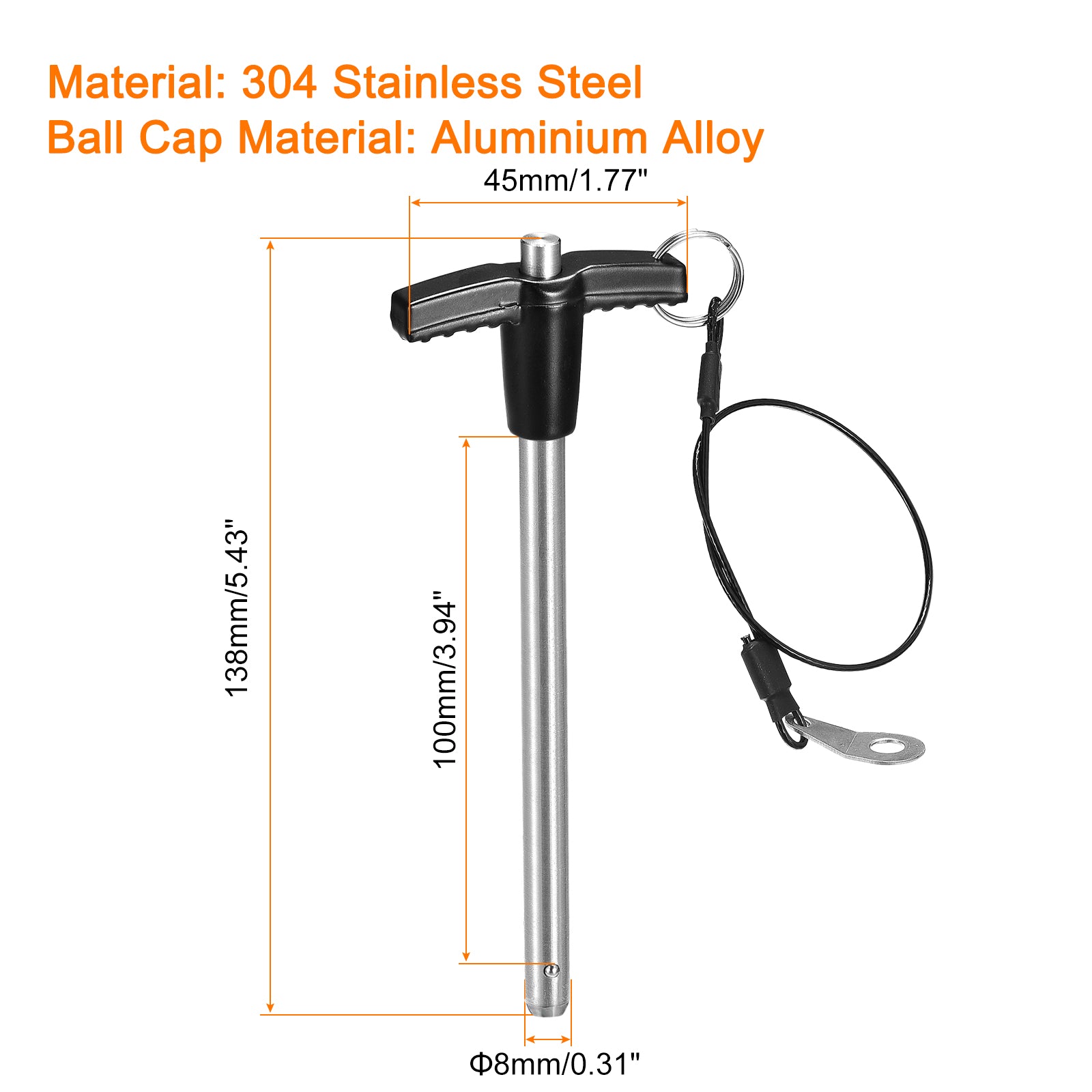 Uxcell T Handle Locking Pins, Push-Button Quick Release Pin with ...