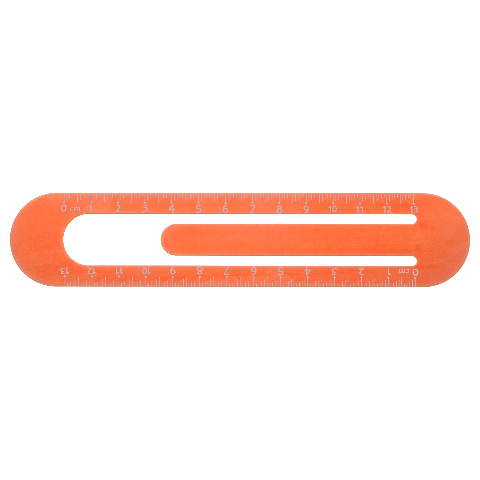 Straight Ruler 13cm Metric Bookmark Clip Ruler Orange Red | Harfington