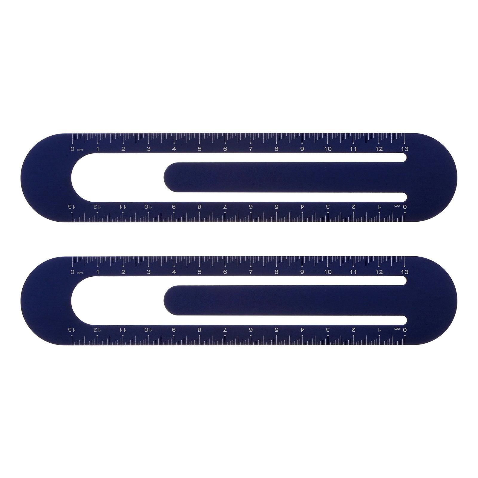 2pcs Straight Ruler 13cm Metric Bookmark Clip Ruler Dark Blue | Harfington