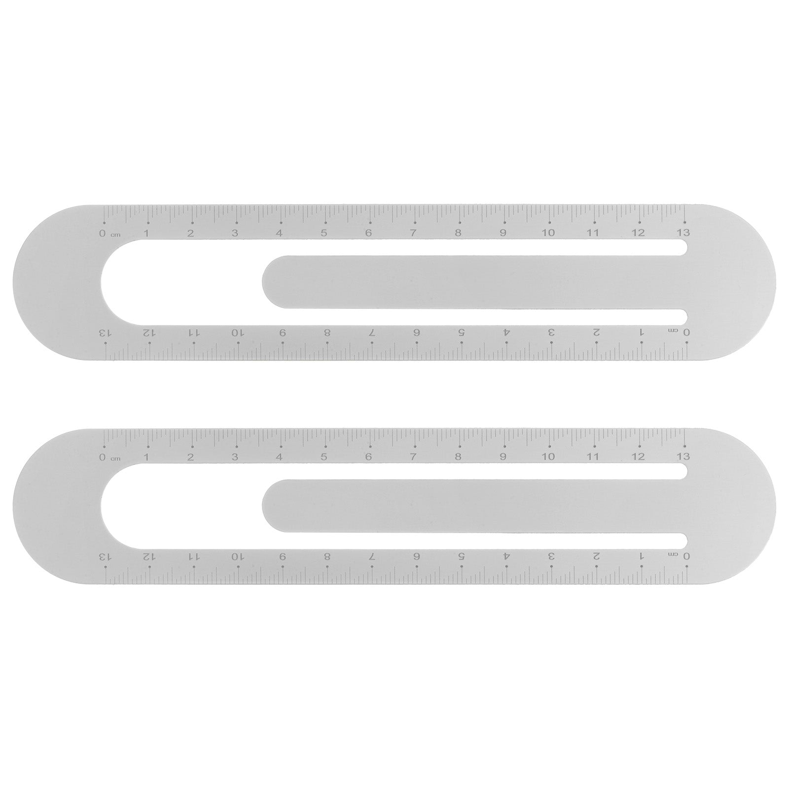2pcs Straight Ruler 13cm Metric Bookmark Clip Ruler Grey | Harfington