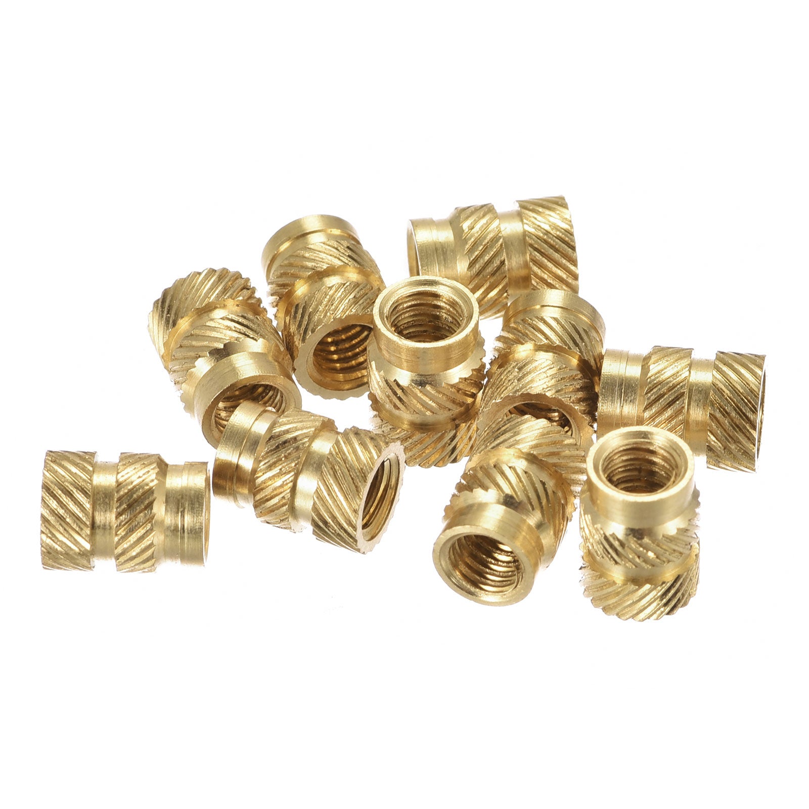 Uxcell Knurled Insert Nut M4 x 8mm L x 6mm OD Female Brass Embedding ...