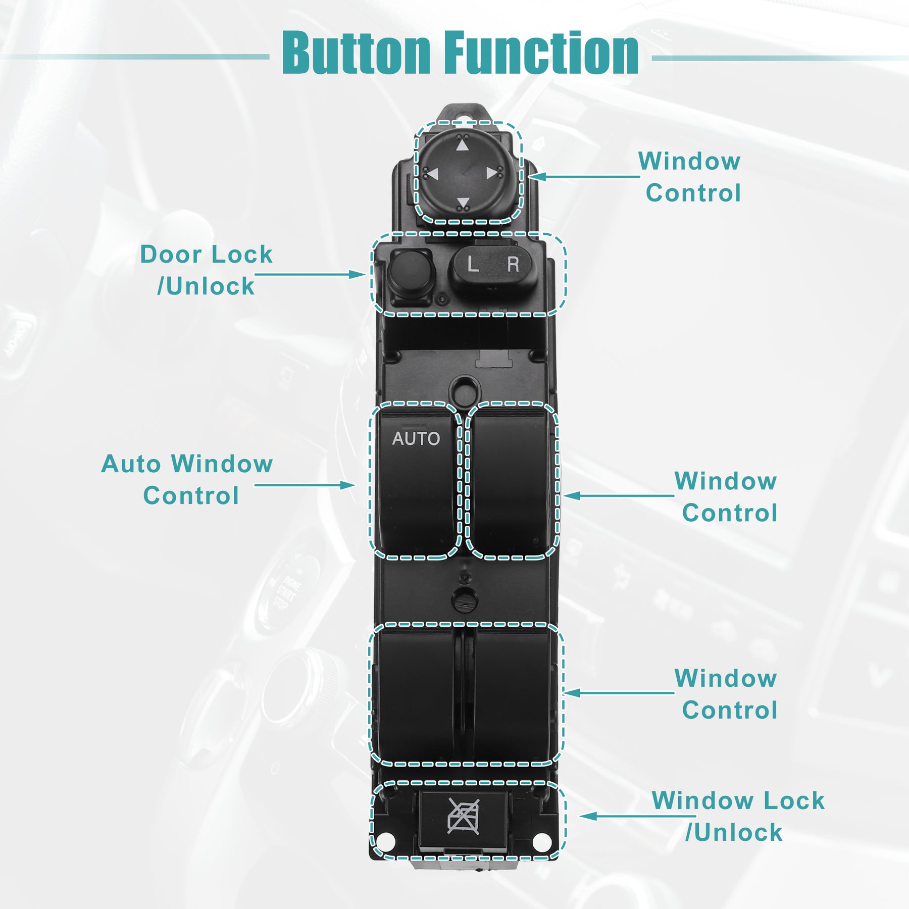 Front Left Driver Side Master Power Window Switch Replaces Fit for ...