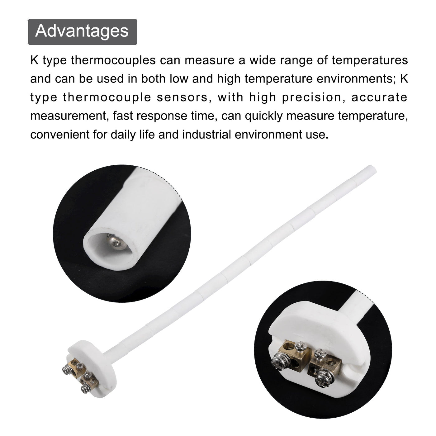 K Type Ceramic Kiln Furnace Probe Thermocouple Sensor for Muffle ...