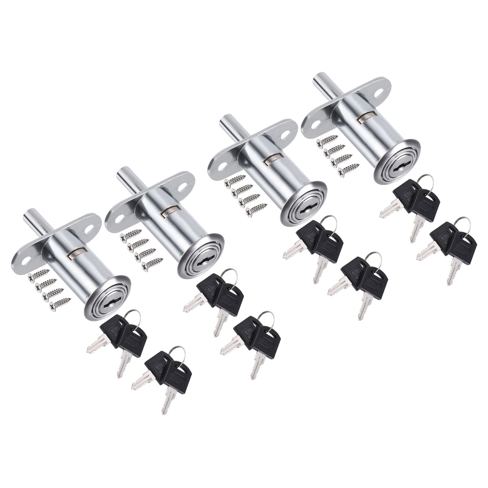 Drawer Locks with Keys, Zinc Alloy Chrome Finish Drawer Door Lock Keyed ...