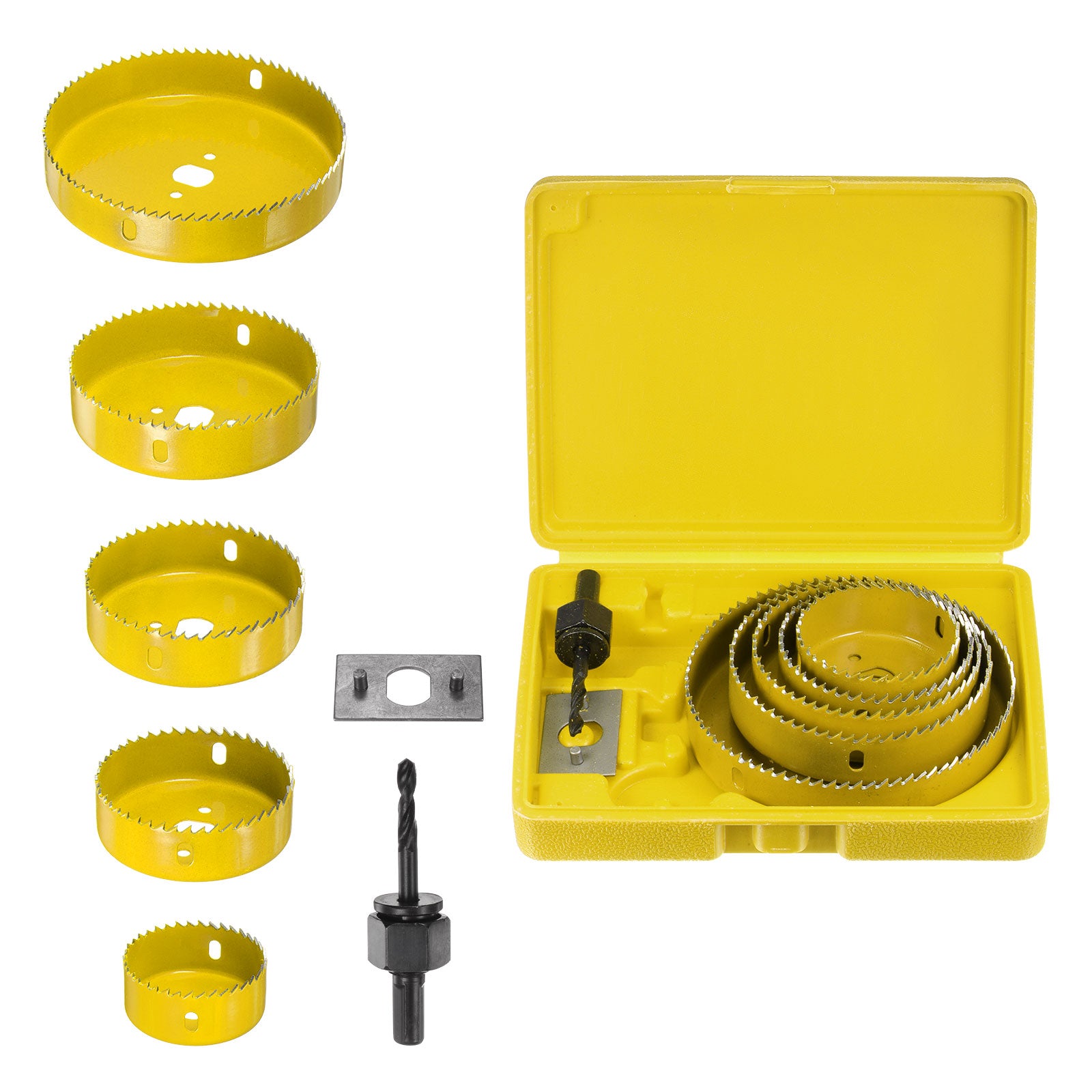 5pcs 2-1/2" - 5" HSS (High Speed Steel) Hole Saw Set Kit for Wood ...