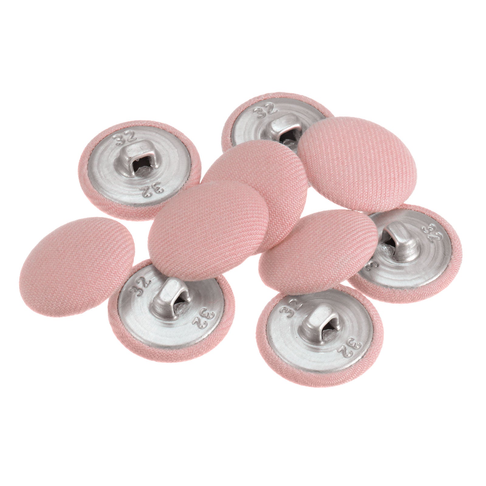 10pcs Fabric Cloth Covered Button 20mm Metal Round Sewing Buttons, Pink ...