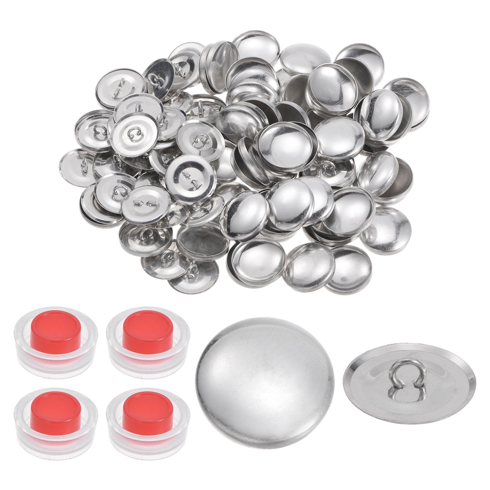 200 Sets Self Cover Button Kit 23mm Aluminum Button with 4 Tools ...