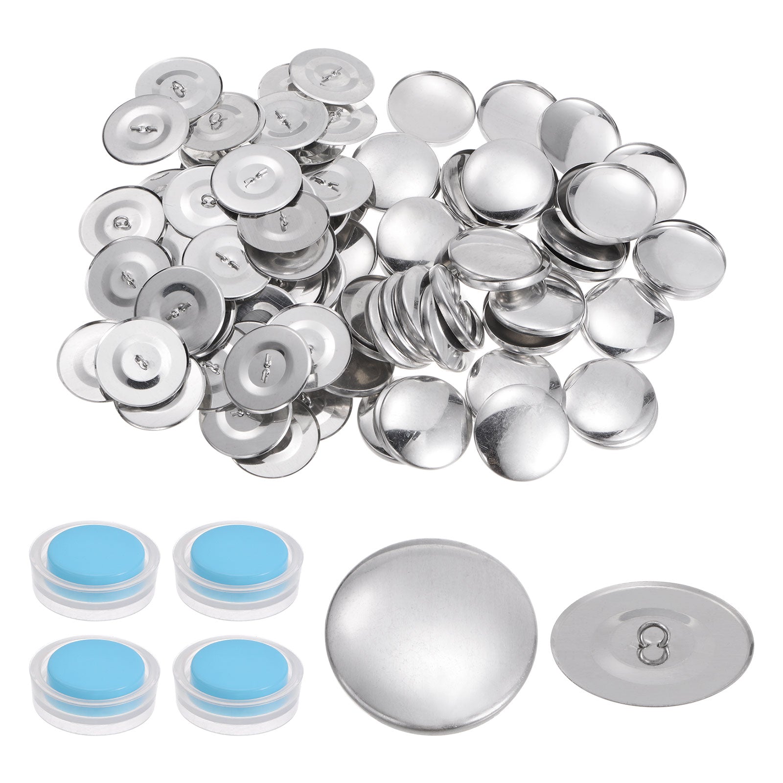 200 Sets Self Cover Button Kit 38mm Aluminum Button with 4 Tools ...