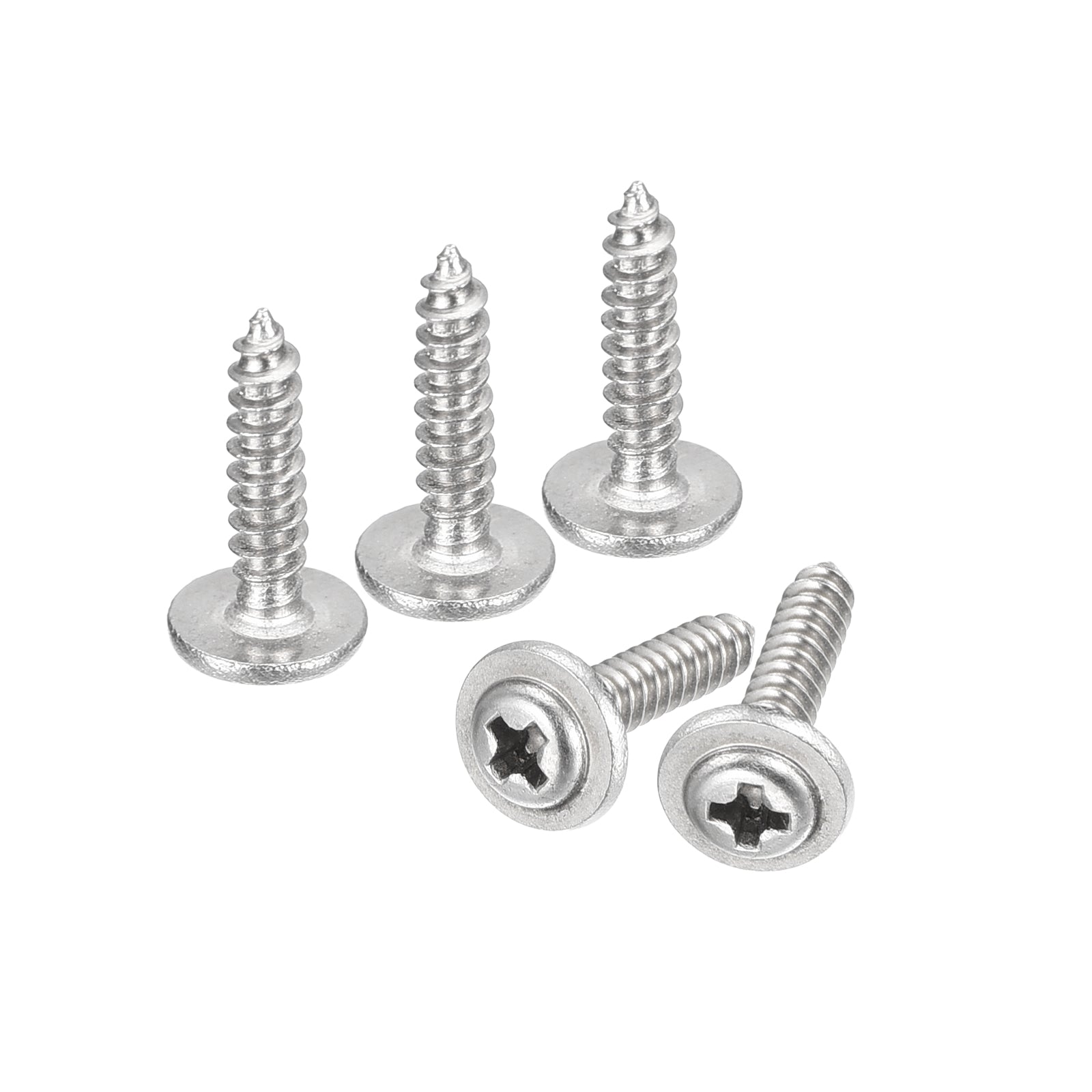 Uxcell ST2.6x10mm Phillips Pan Head Self-tapping Screw with Washer ...