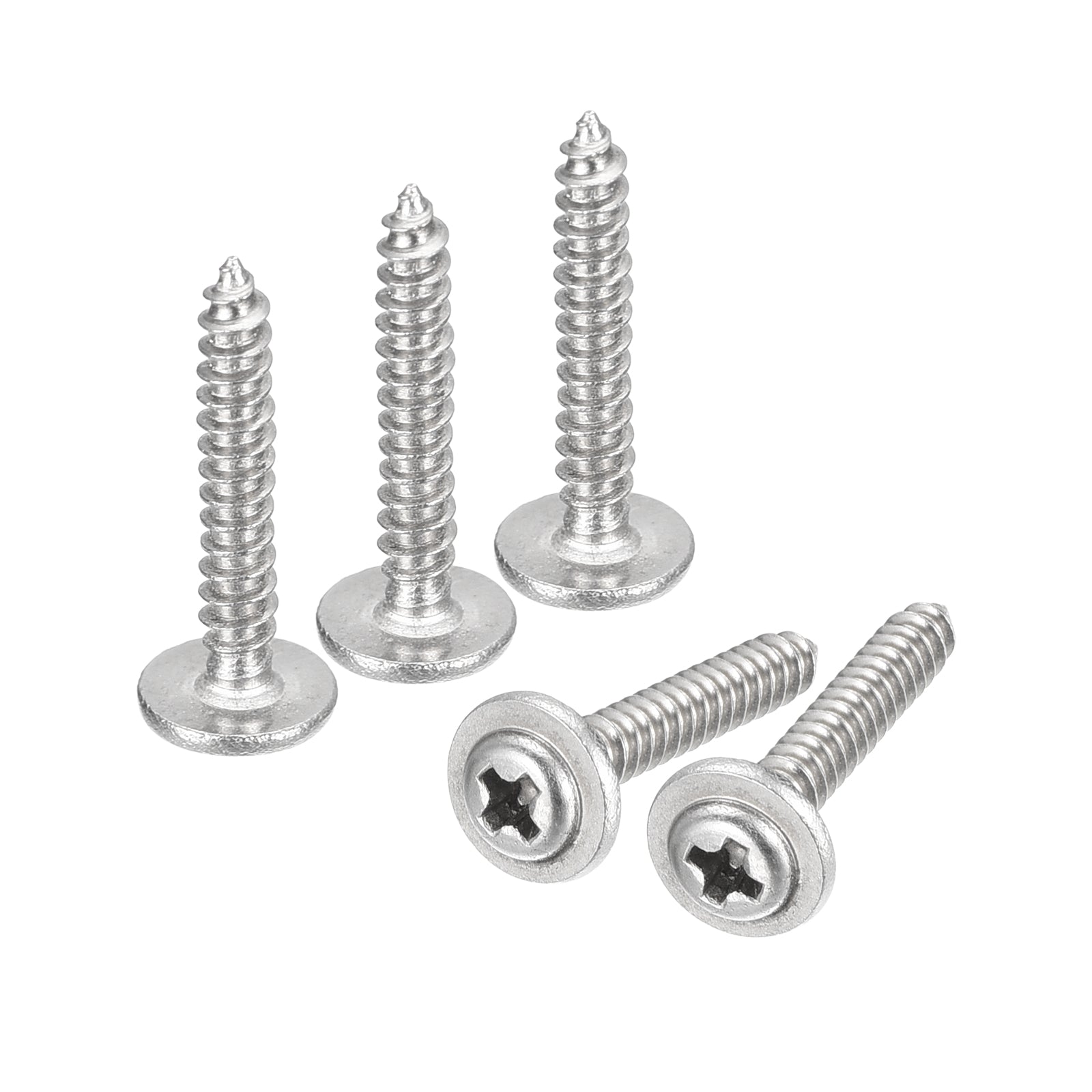Uxcell ST2.6x14mm Phillips Pan Head Self-tapping Screw with Washer ...