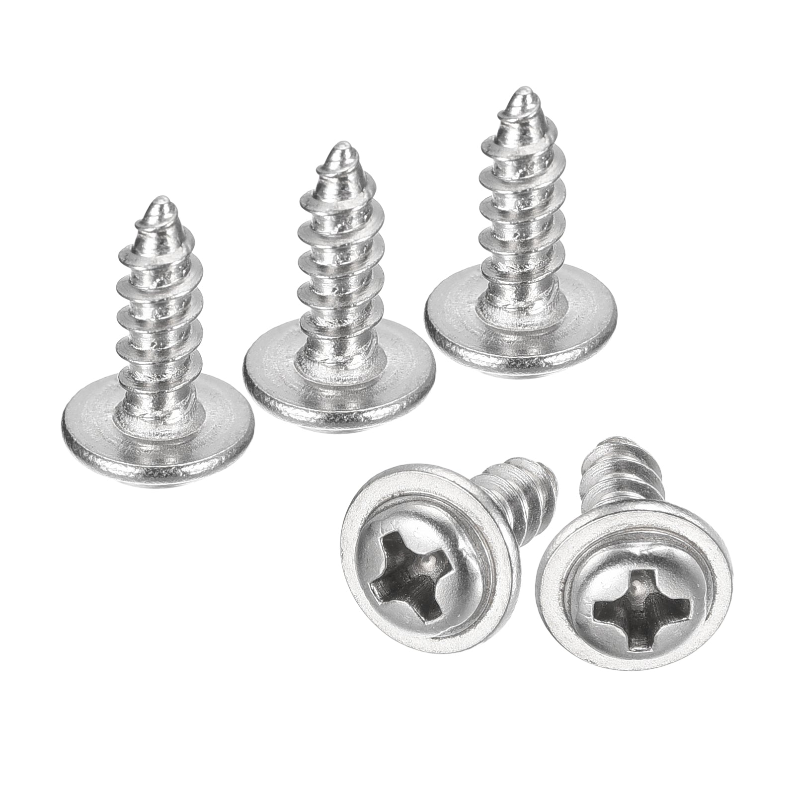 Uxcell ST3.5x10mm Phillips Pan Head Self-tapping Screw with Washer ...