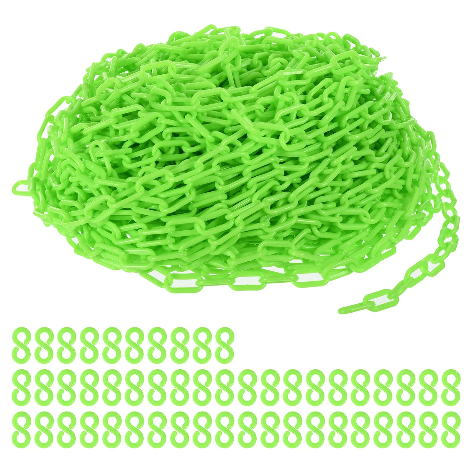 Plastic Chain Links, 200 Foot Safety Chains, Green Plastic Chains for ...