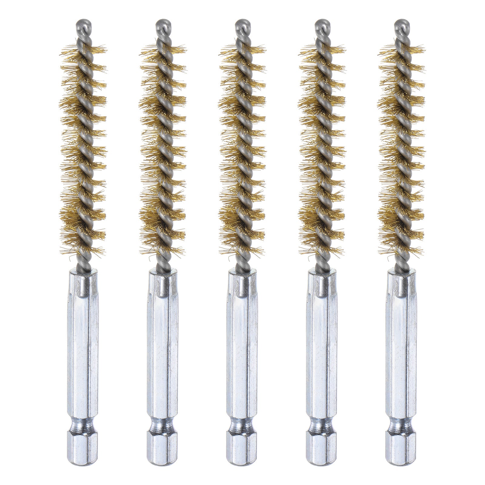 5Pcs Brass Bore Brush 10mm Dia 4" Long Cleaning Twisted Wire Brush with ...