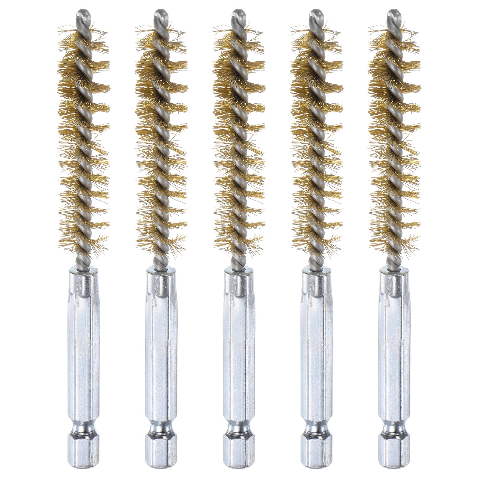 5Pcs Brass Bore Brush 11mm Dia 4" Long Cleaning Twisted Wire Brush with ...