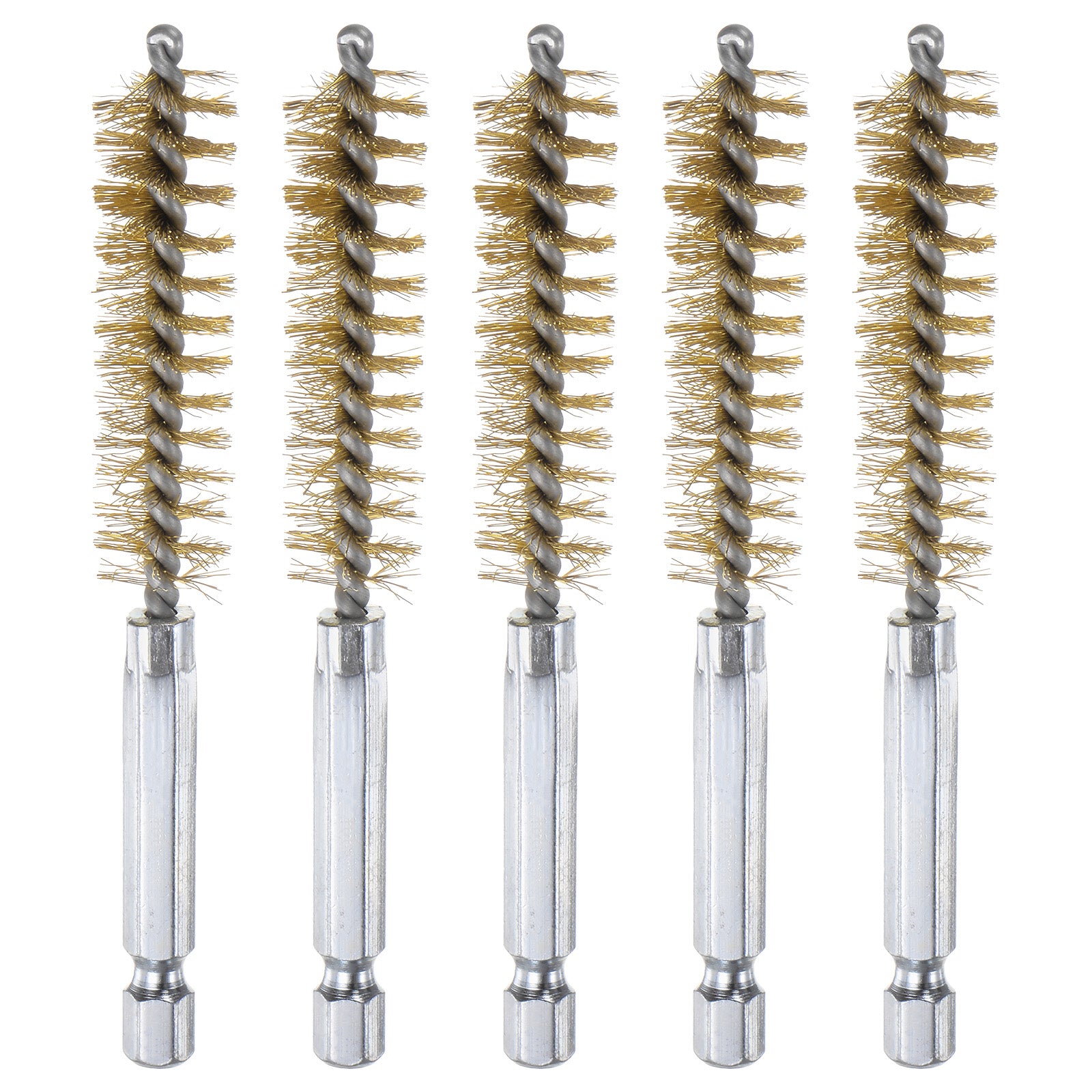 5Pcs Brass Bore Brush 13mm Dia 4" Long Cleaning Twisted Wire Brush with ...