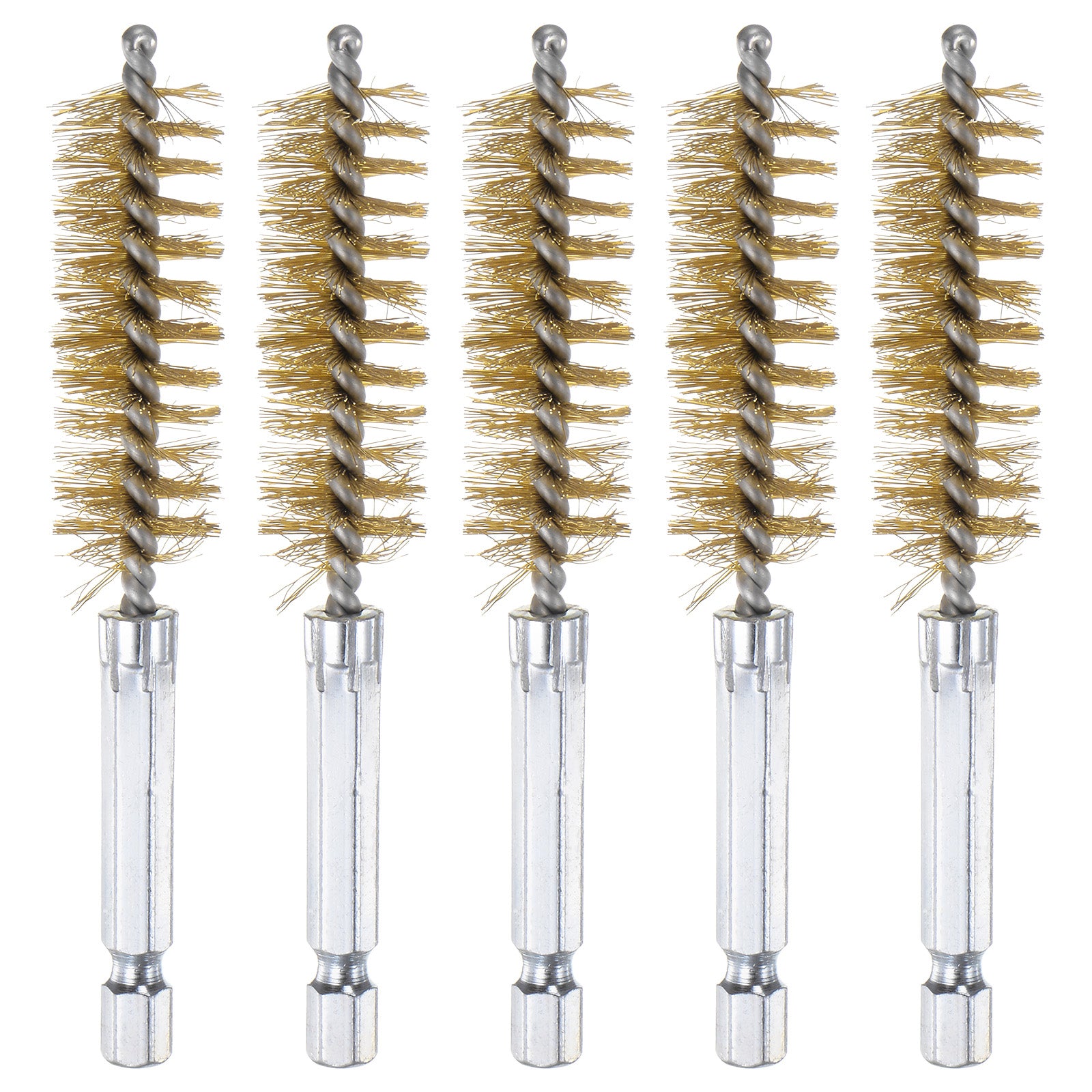 5Pcs Brass Bore Brush 16mm Dia 4" Long Cleaning Twisted Wire Brush with ...