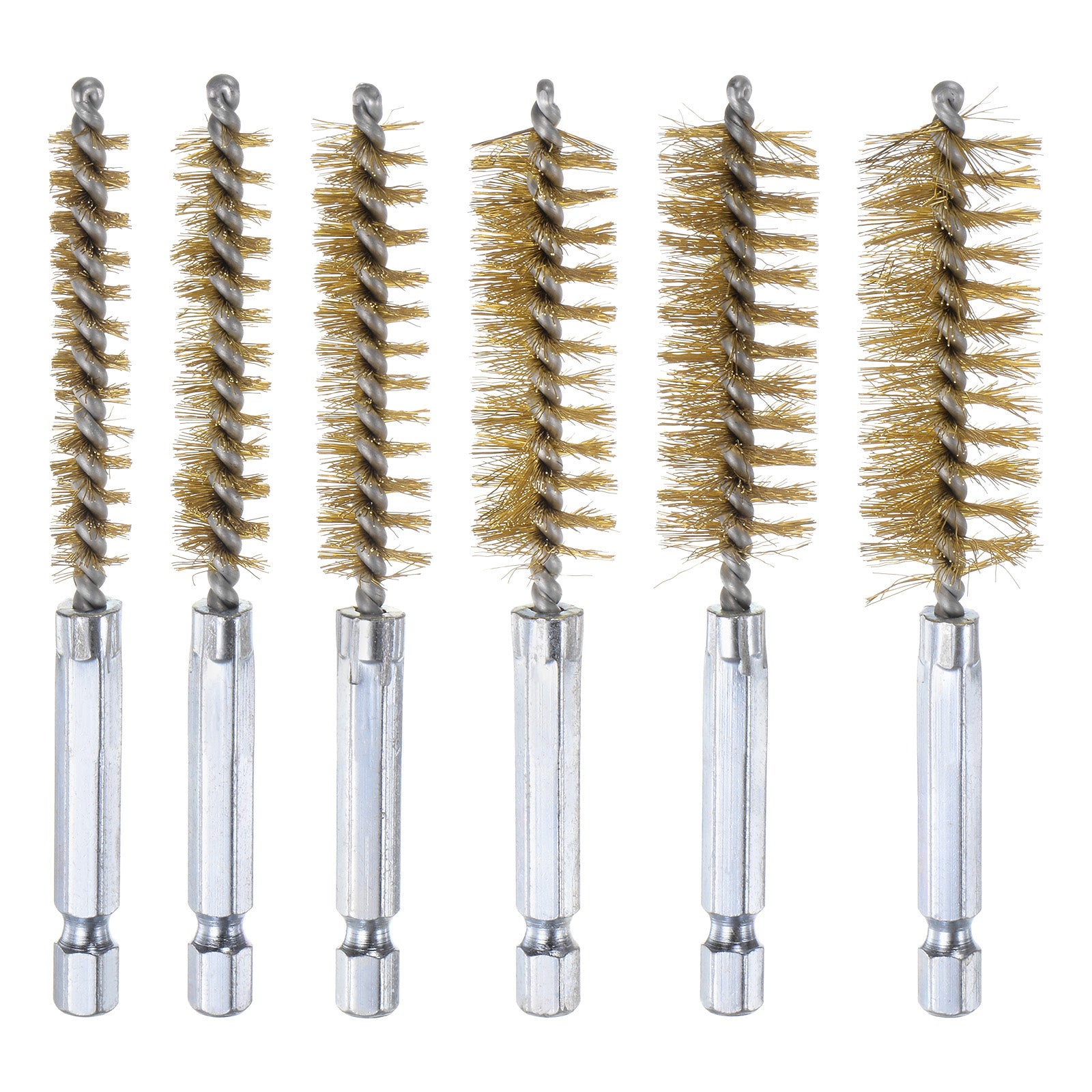 6Pcs Bore Brush Set 8mm,10mm,12mm,15mm,17mm,19mm Different Bristle ...
