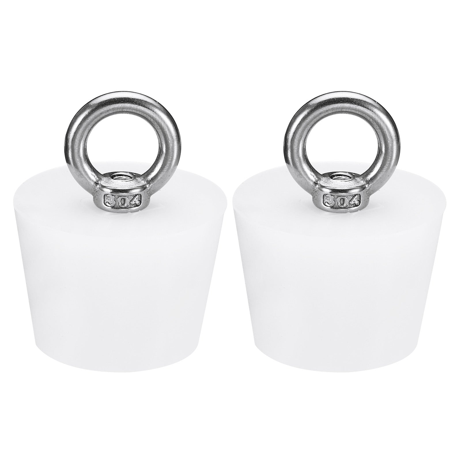 Silicone Rubber Tapered Plug 32 to 41mm Solid Stopper with Ring White ...