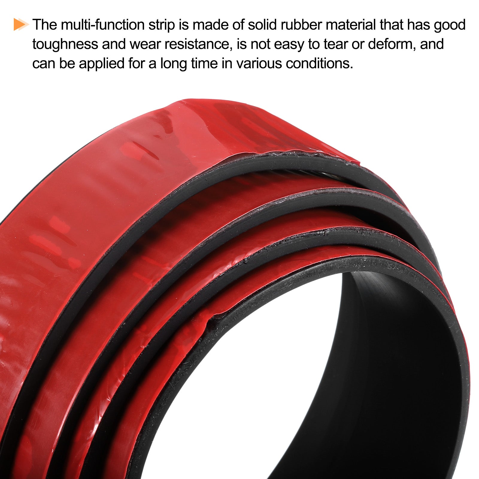 Uxcell 1"W x 1/8"T x 10'L Adhesive Rubber Strips Solid Neoprene Rubber ...