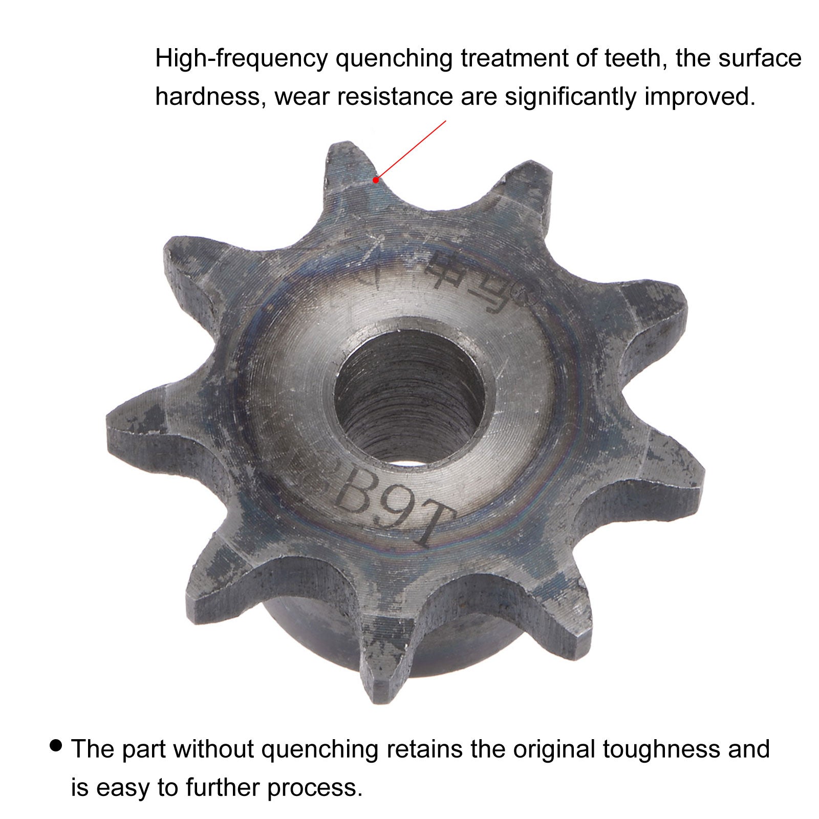 Uxcell 06B Chain Roller Sprocket 10mm Bore 1/2" Pitch 9 Tooth Type B ...