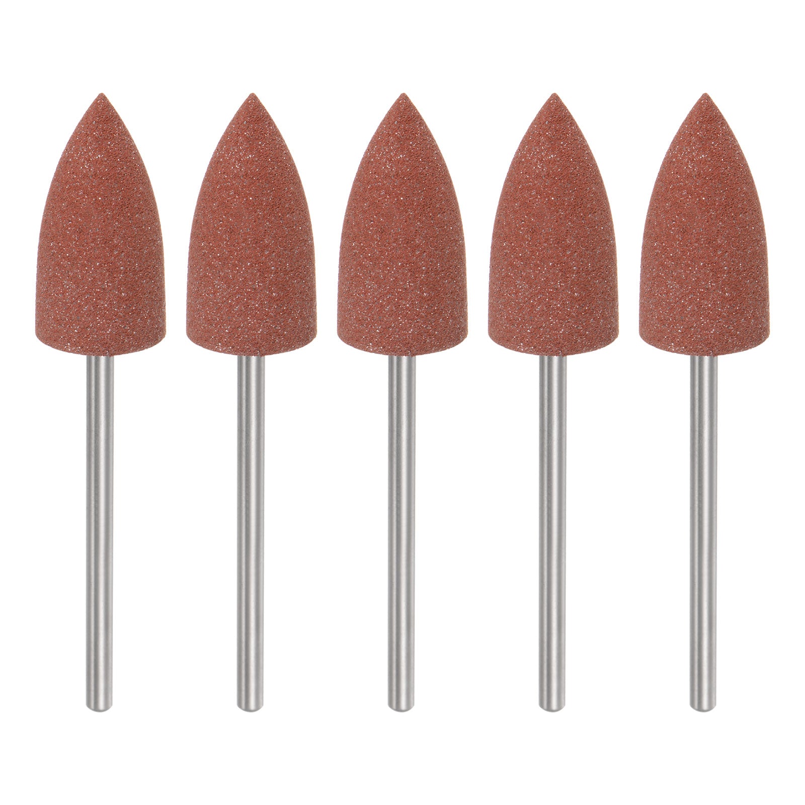 5pcs Rubber Polishing Bit Buffing Wheels 80 Grit 10mm Tapered Grinding ...