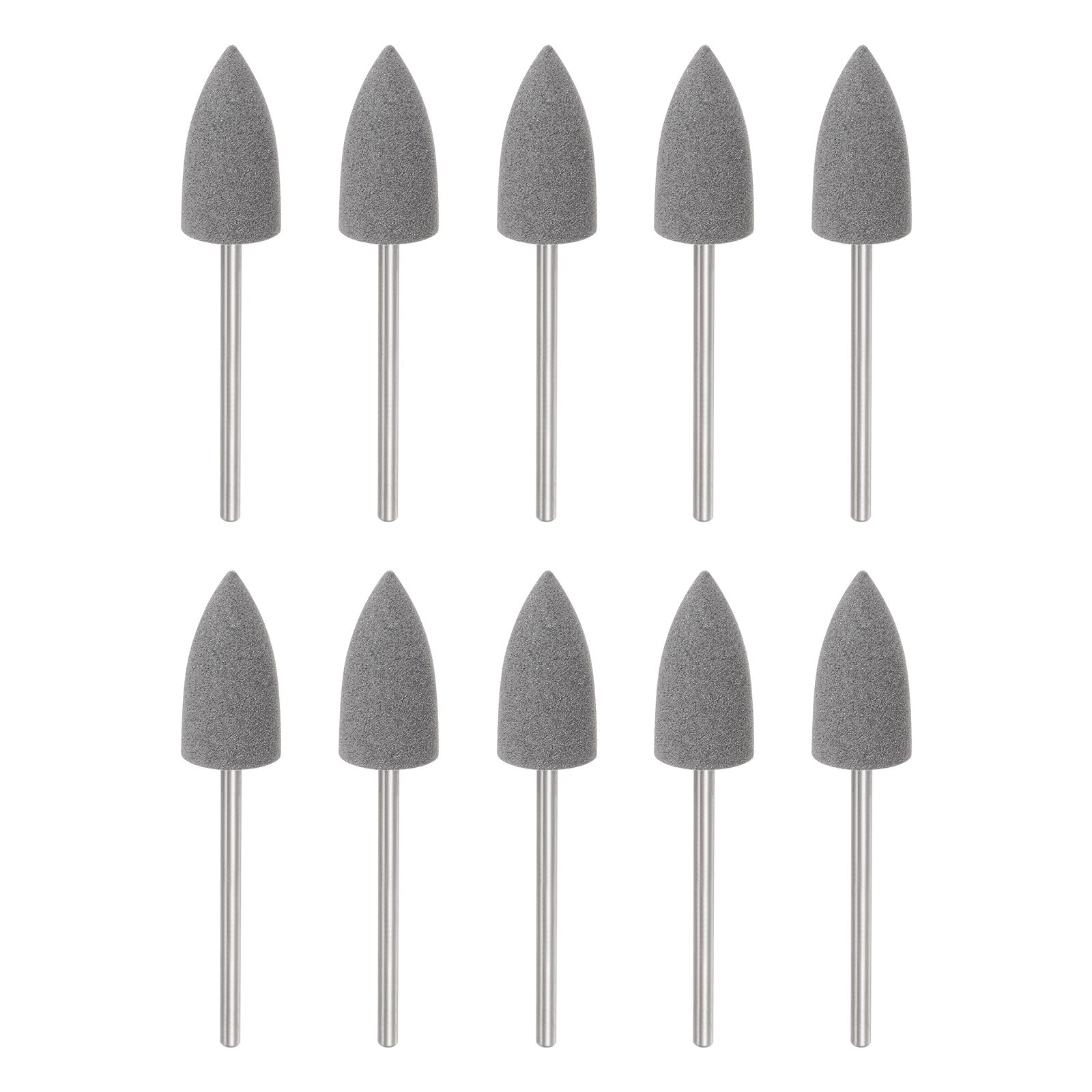 10pcs Rubber Polishing Bit Buffing Wheels 120 Grit 10mm Tapered ...