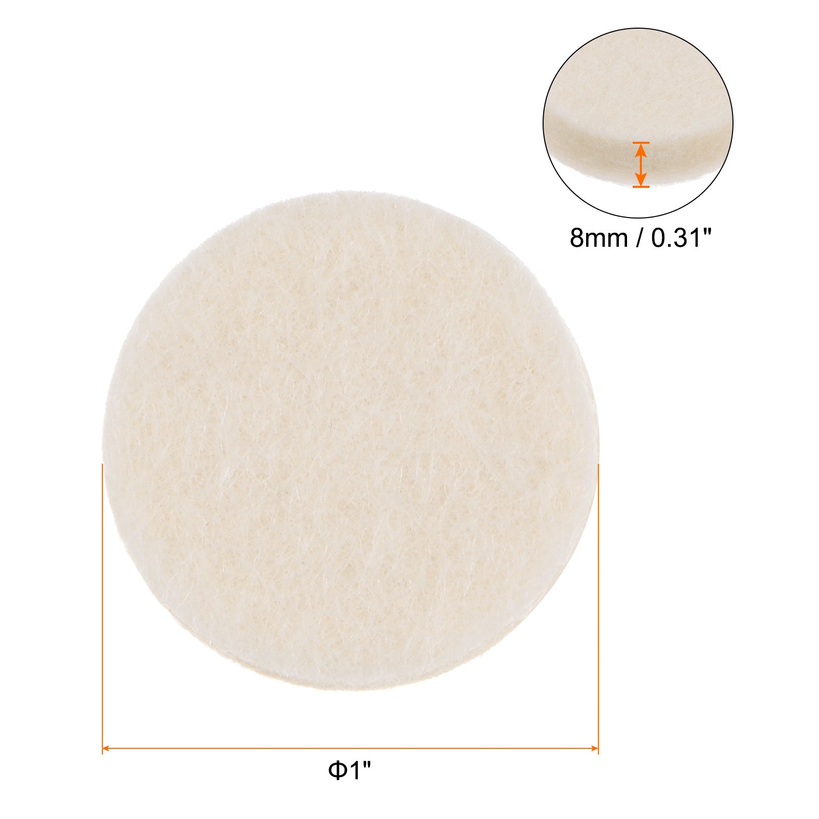 3pcs Wool Felt Polishing Pads 1 Inch Buffing Wheel Polish Pad Flocking ...