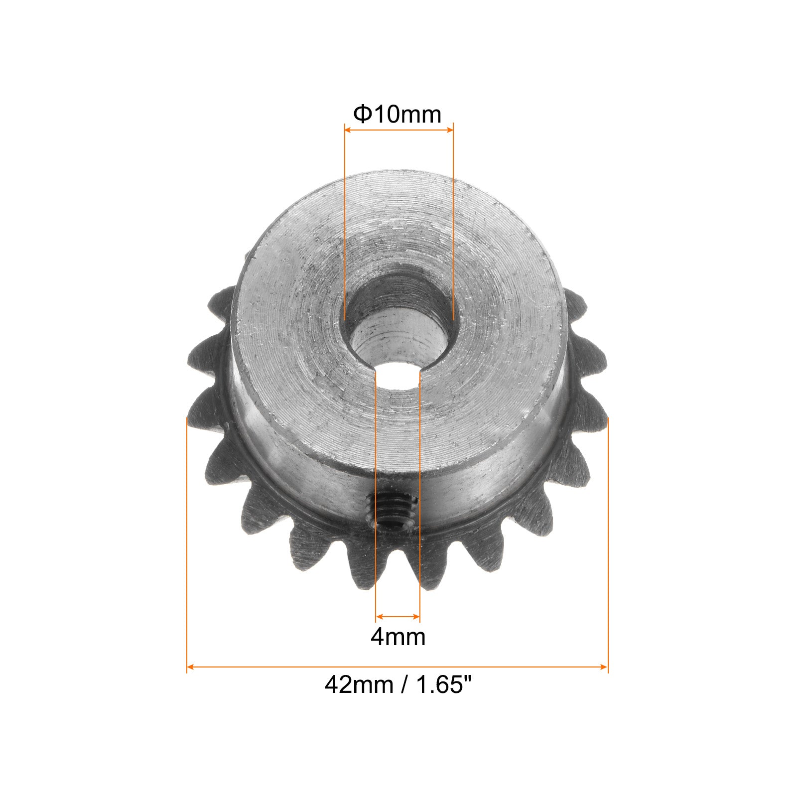 2pcs Bevel Gear 2M 20 Teeth 10mm Shaft Hole Tapered Pinion Gear with 4mm Keyway | Harfington