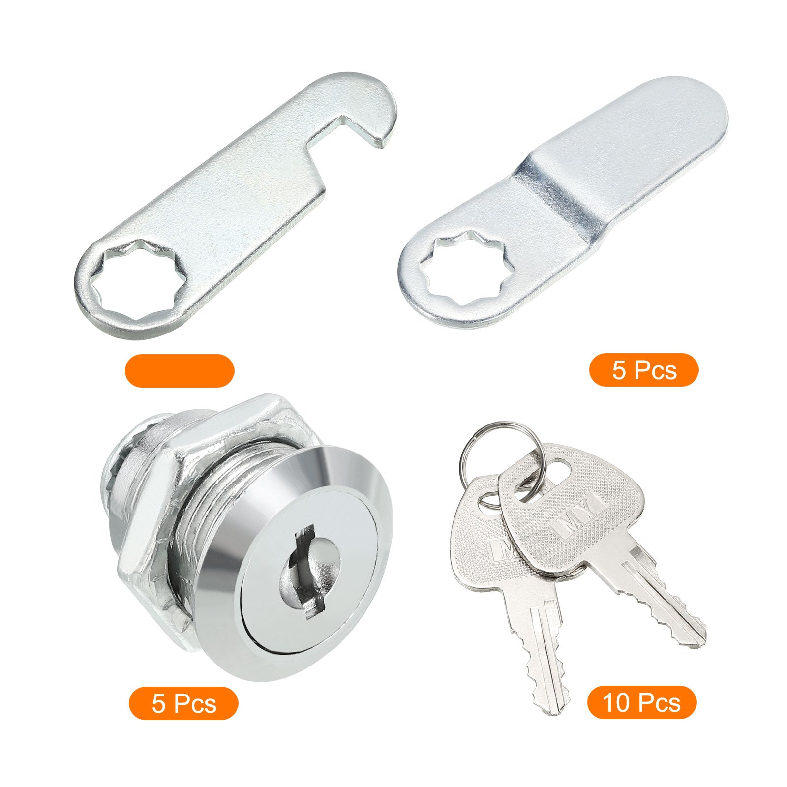 Uxcell Cabinet Drawer Cam Lock, 5/8" Cylinder Length Fits Up to 5/16 ...