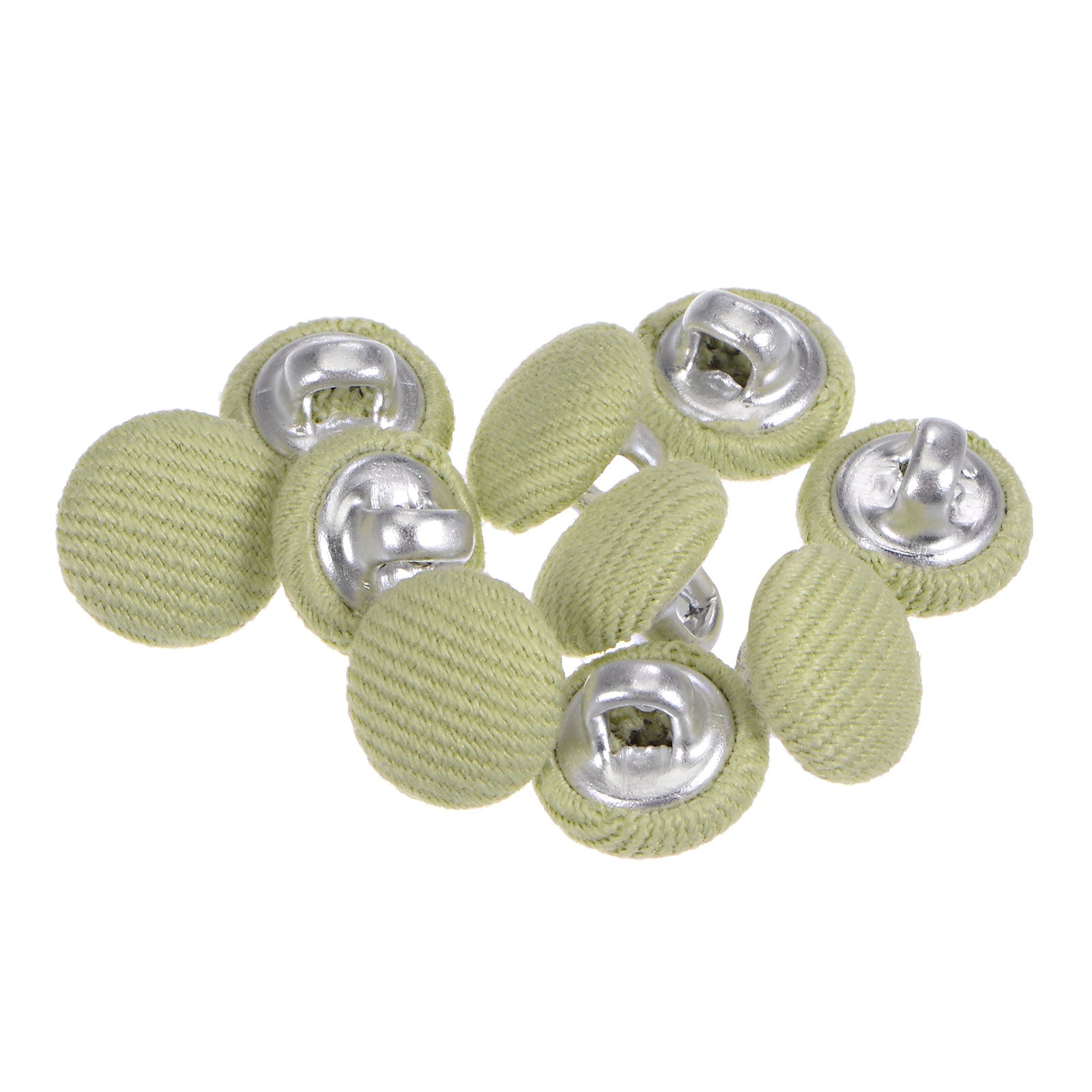 10pcs Fabric Cloth Covered Button 10mm Round Metal Sewing Buttons ...