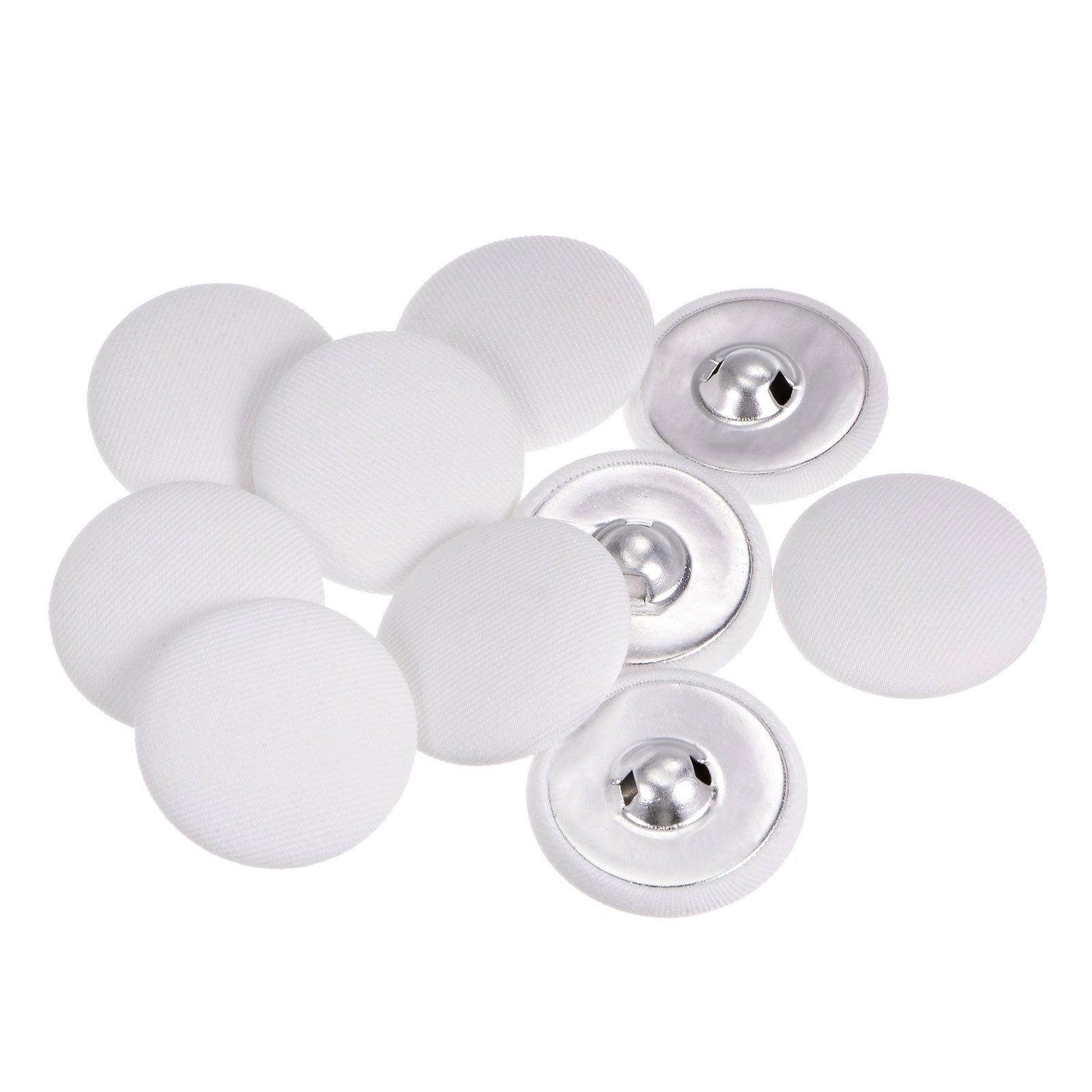 10pcs Fabric Cloth Covered Button 30mm Round Metal Sewing Buttons ...