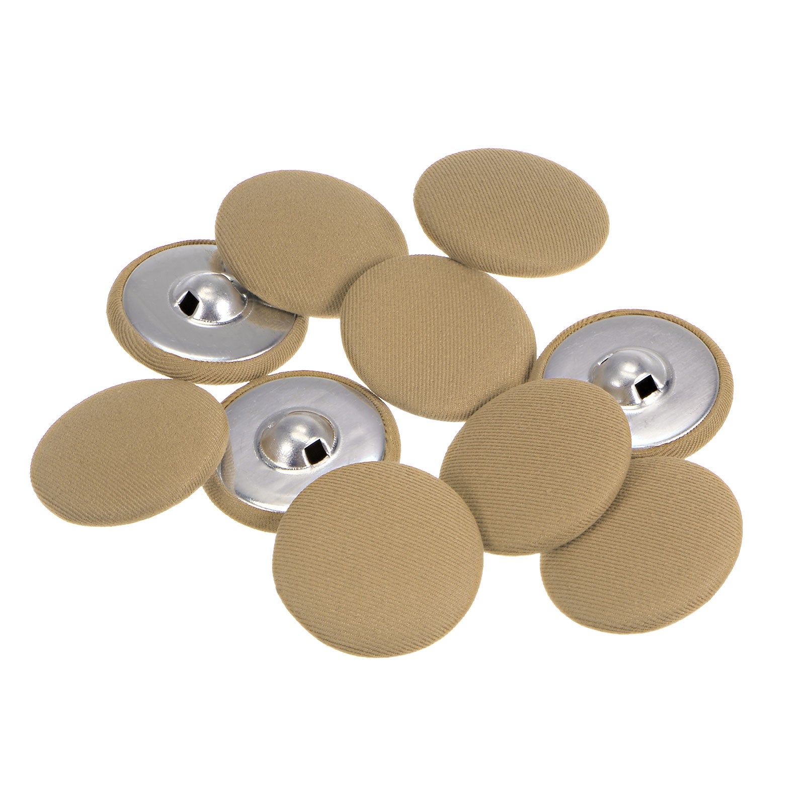 10pcs Fabric Cloth Covered Button 30mm Round Metal Sewing Buttons ...