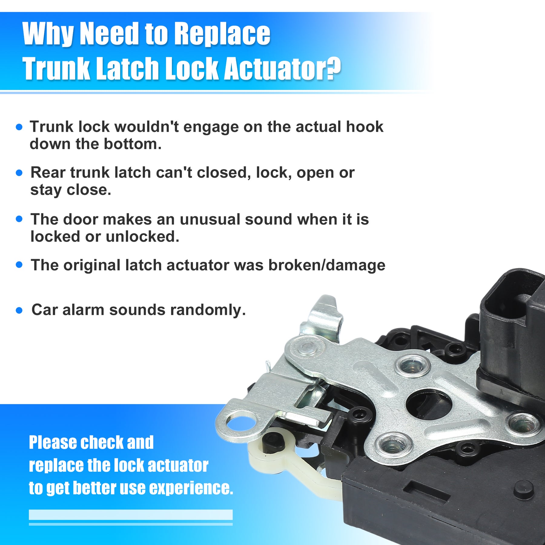 Uxcell No.10347142 Rear Tailgate Trunk Lift Gate Latch Lock Actuator ...